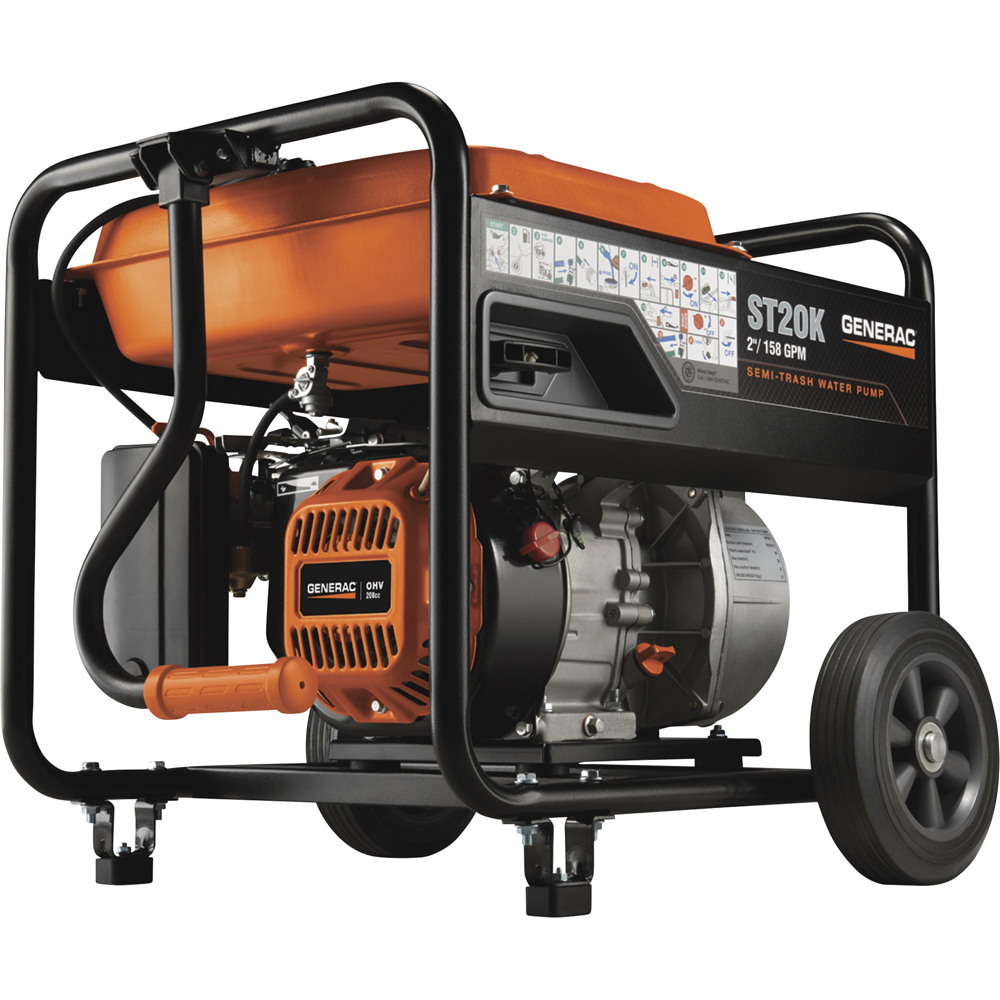 NorthStar Self-Priming Semi-Trash Water Pump, 2in. Ports, 10,010 GPH, 5 ...