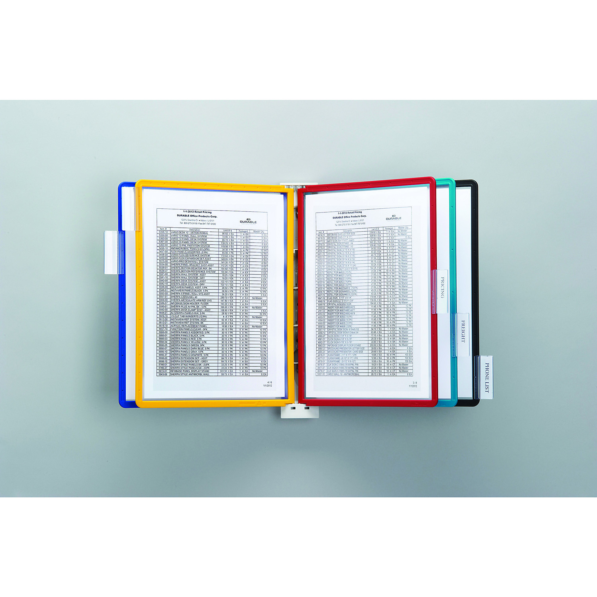 Durable, VARIO Wall Reference System, 5 Panels, Assd Colors, Color ...