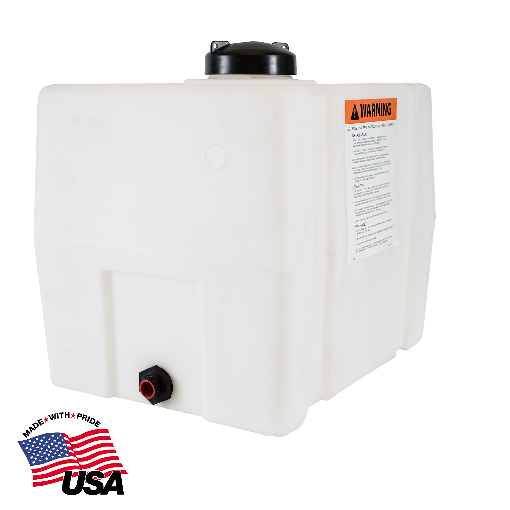 RomoTech Square Poly Reservoir Water Storage Tank - 30 Gal, Non ...