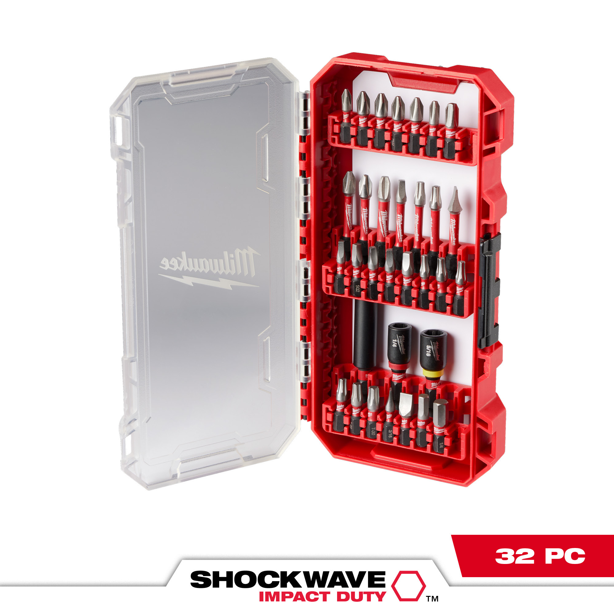 Milwaukee SHOCKWAVE Impact Duty Driver Bit Set, 32-Pc., Model# 48-32 ...