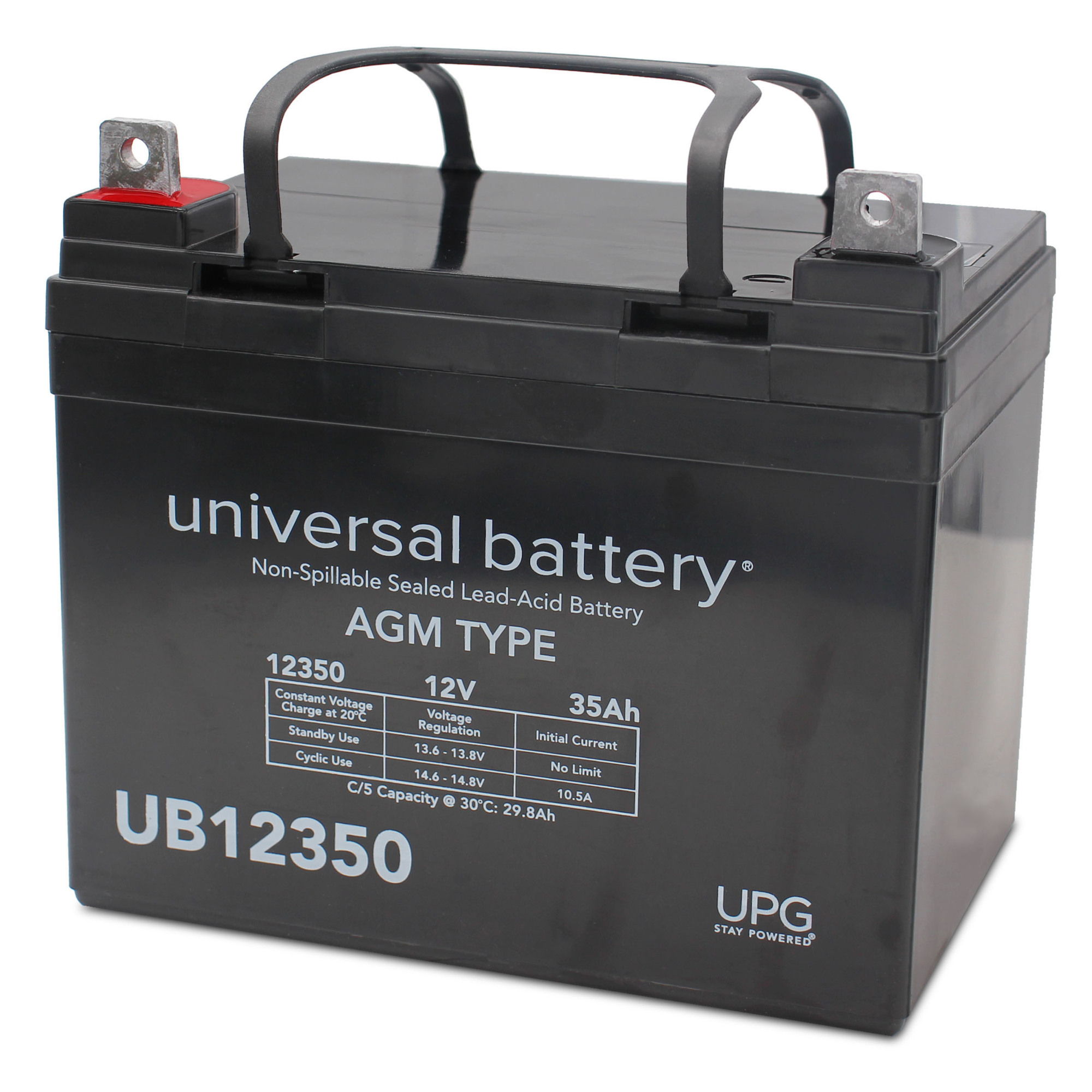 UPG Deep Cycle Lawn And Garden Battery, Group Size U1, 12 Volt, 35 Ah ...