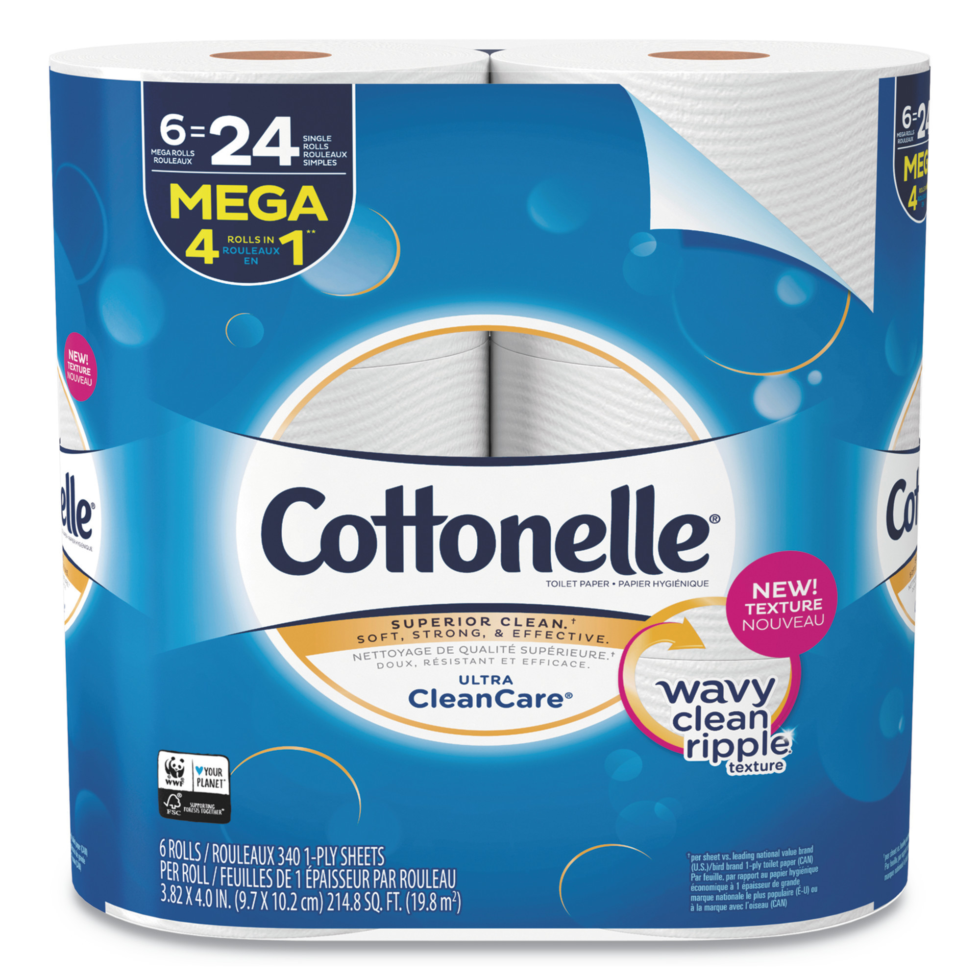 Cottonelle Toilet Paper, 6 Rolls/Pack, 6 Packs/Carton, Color Family ...