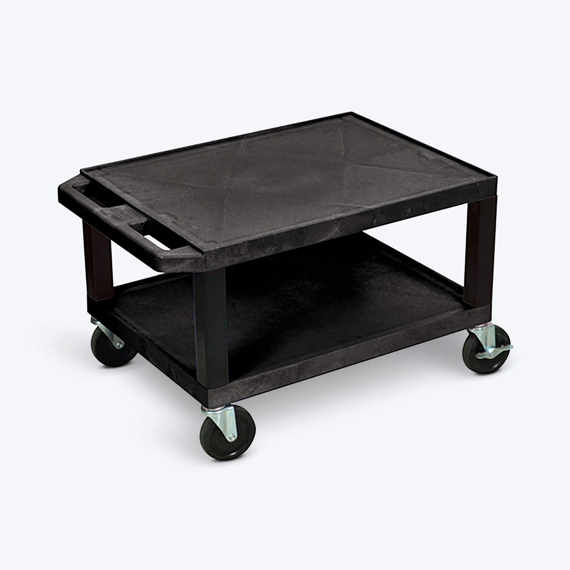 Luxor 16in.H AV Cart - Two Shelves - Black Legs, Total Capacity 400 lb ...