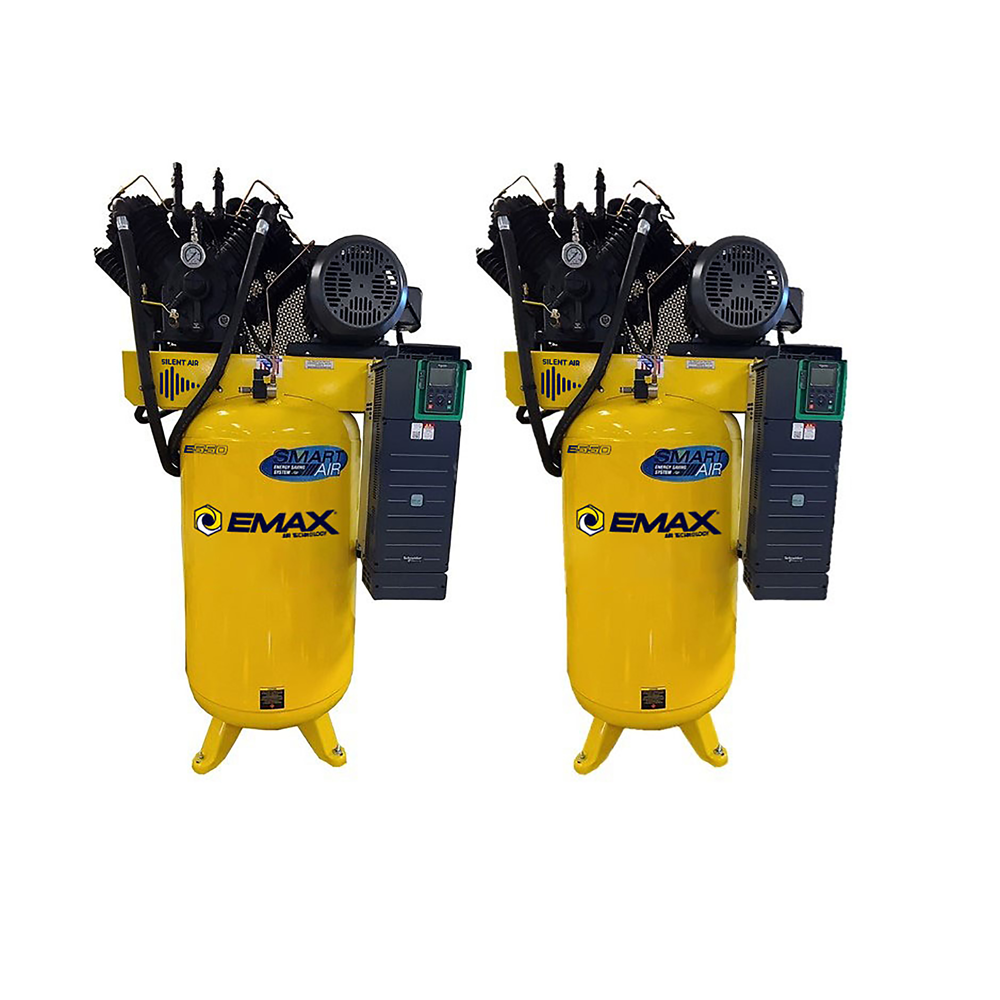 EMAX Smart Dual Air Compressors Variable Speed w/ Aftercooler, 10 HP ...