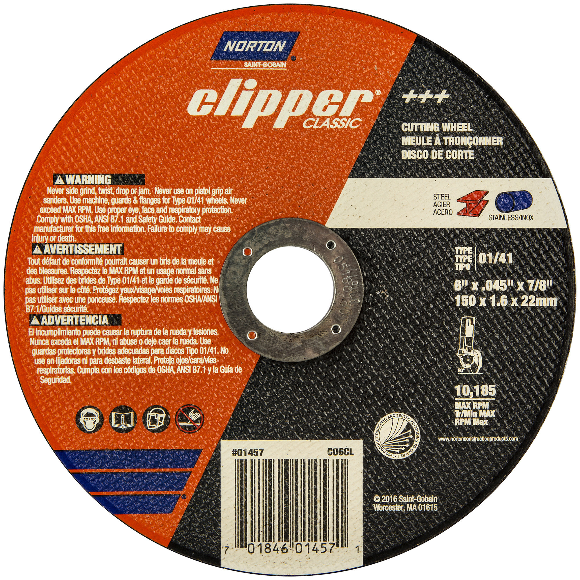 Norton Metal and Masonry Grinding Wheel — 4.5in. Dia. | Northern Tool