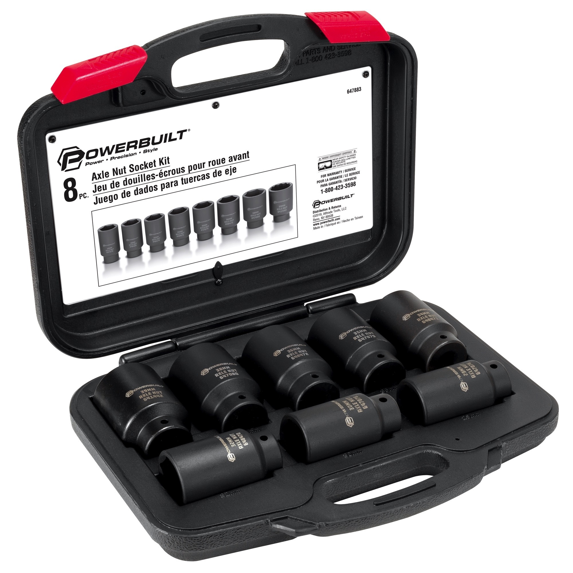 Powerbuilt, Powerbuilt #647,883 Master Axle Nut Socket set, Pieces (qty ...