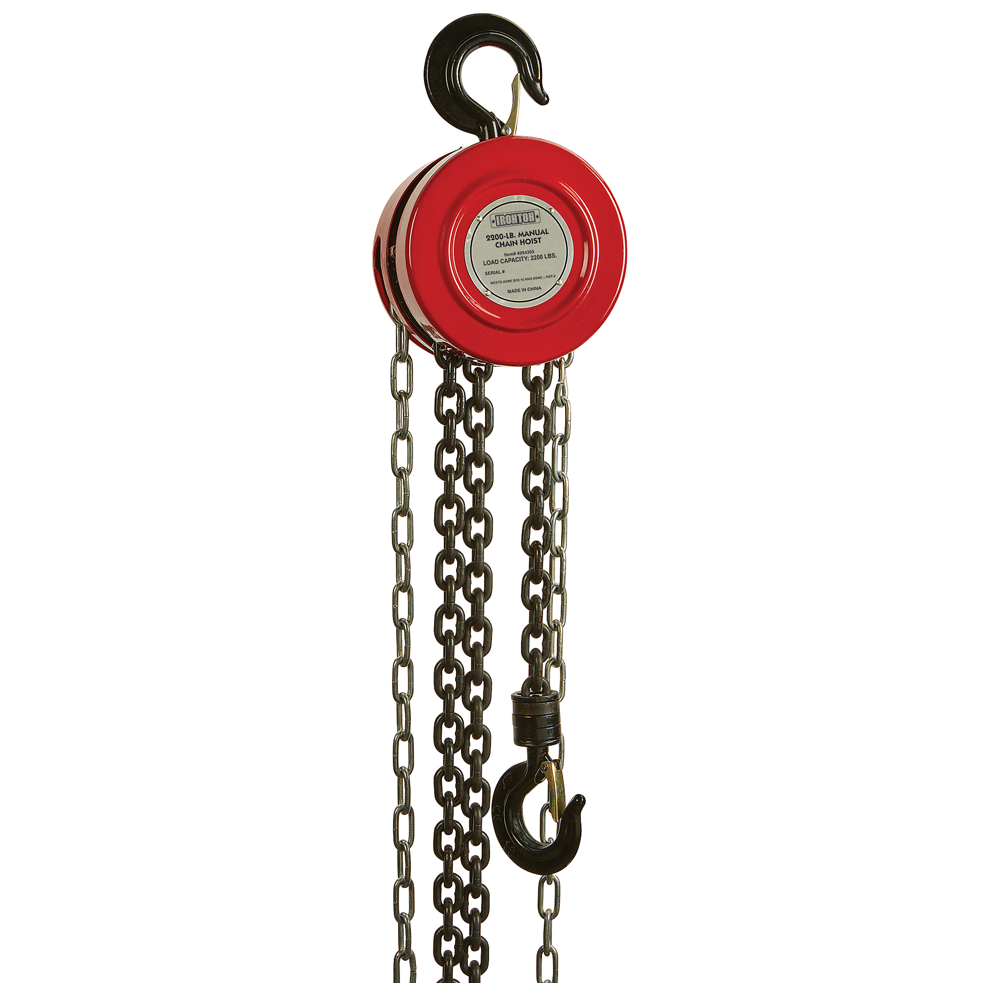 Ironton Manual Chain Hoist, 2200-Lb. Capacity, 10ft. Lift, Model ...