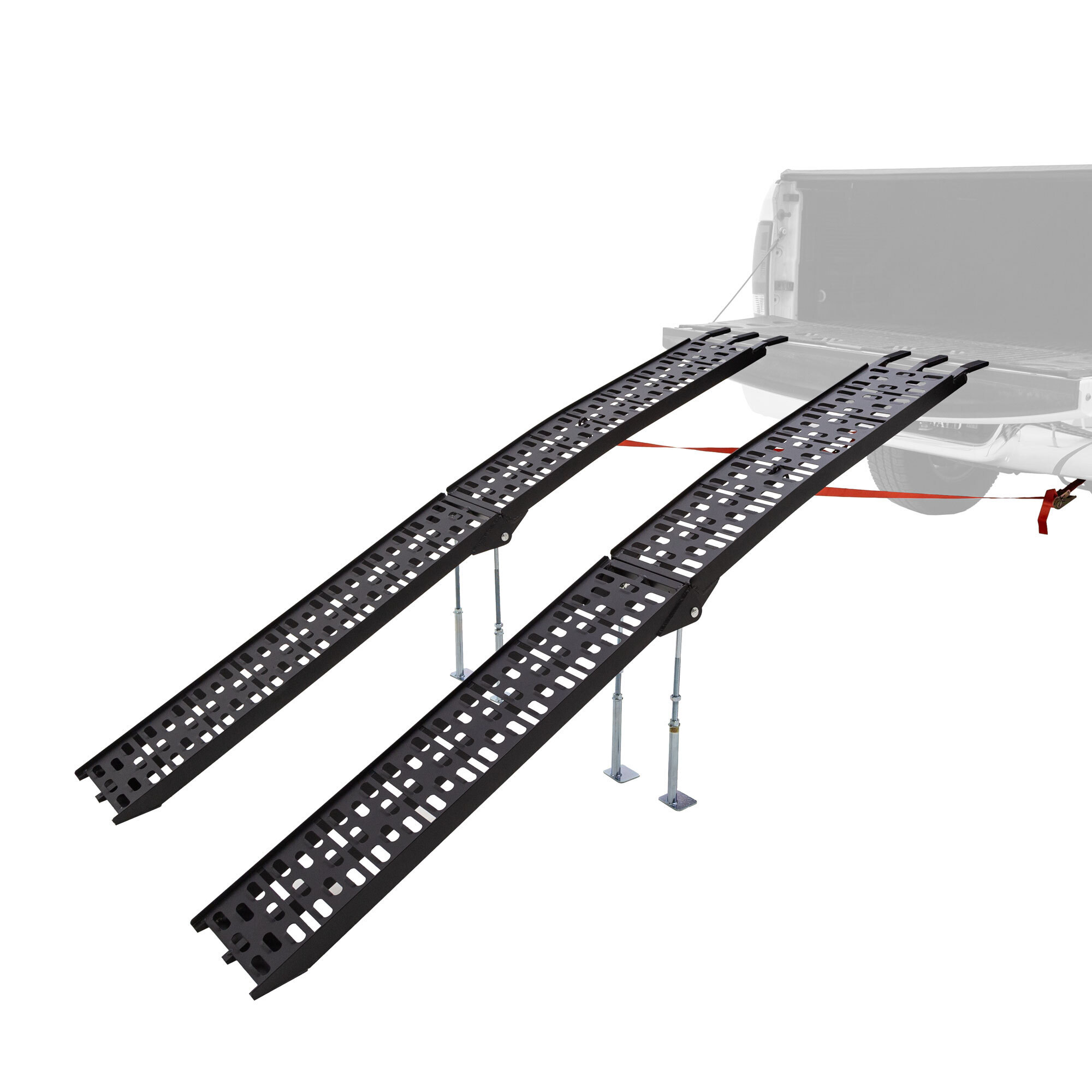 Black Widow, Alum. Plate-Style Dual ATV Ramps w/Support Legs, Material ...