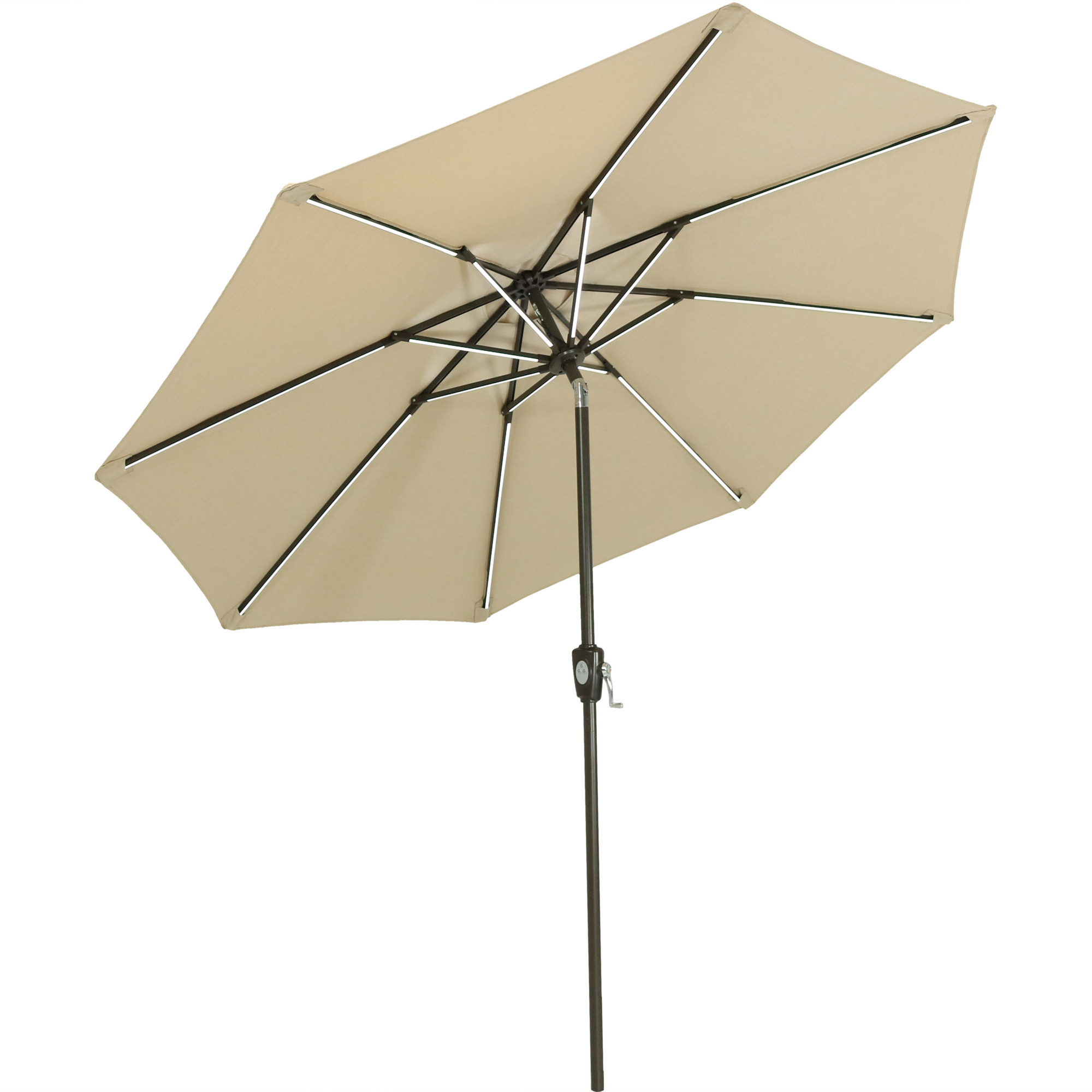 Sunnydaze Decor, Solar LED Patio Umbrella - Sunbrella - Beige - 9ft ...