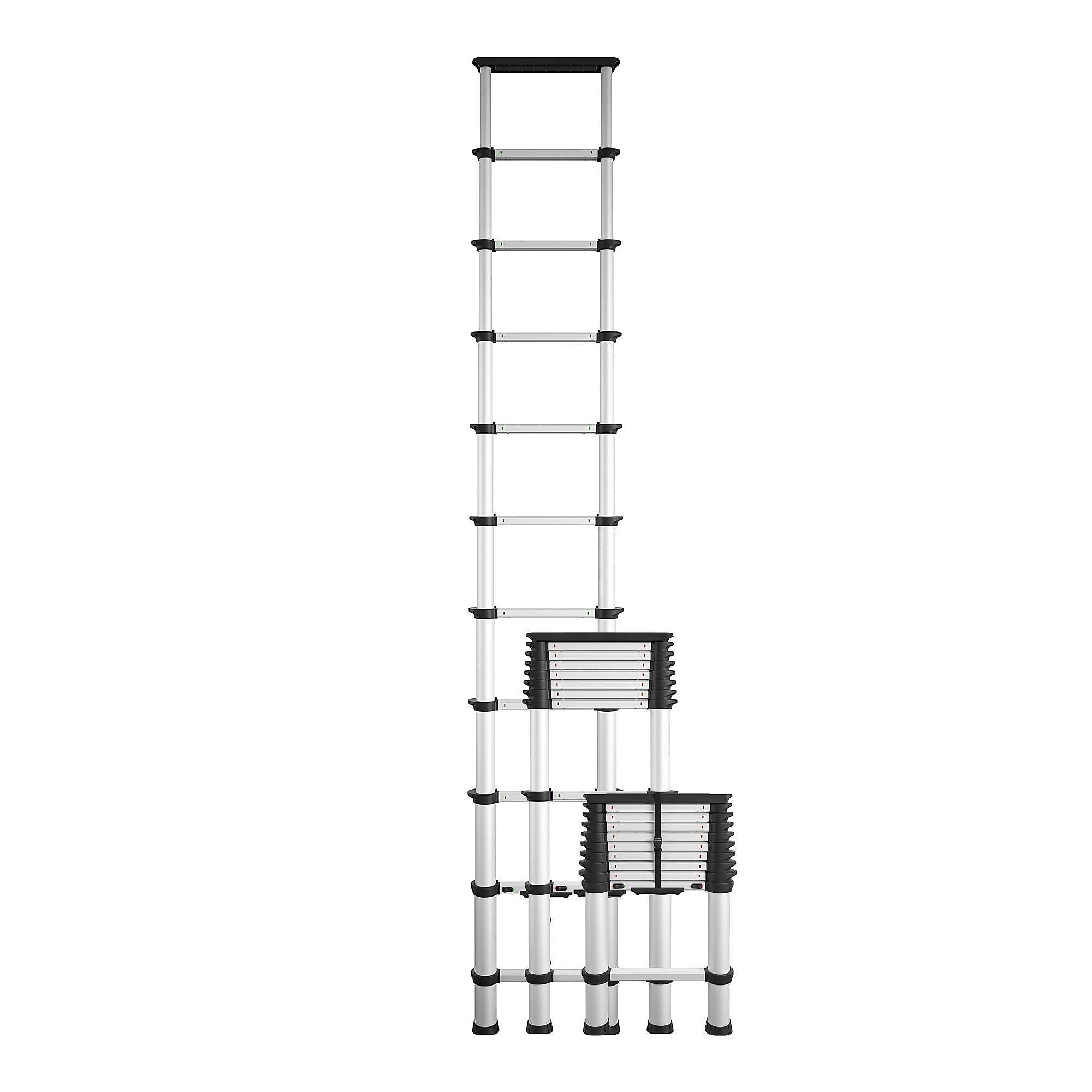 Cosco, 14ft. Telescoping Aluminum Ladder w/ Grips Top Cap, Height 14 ft ...