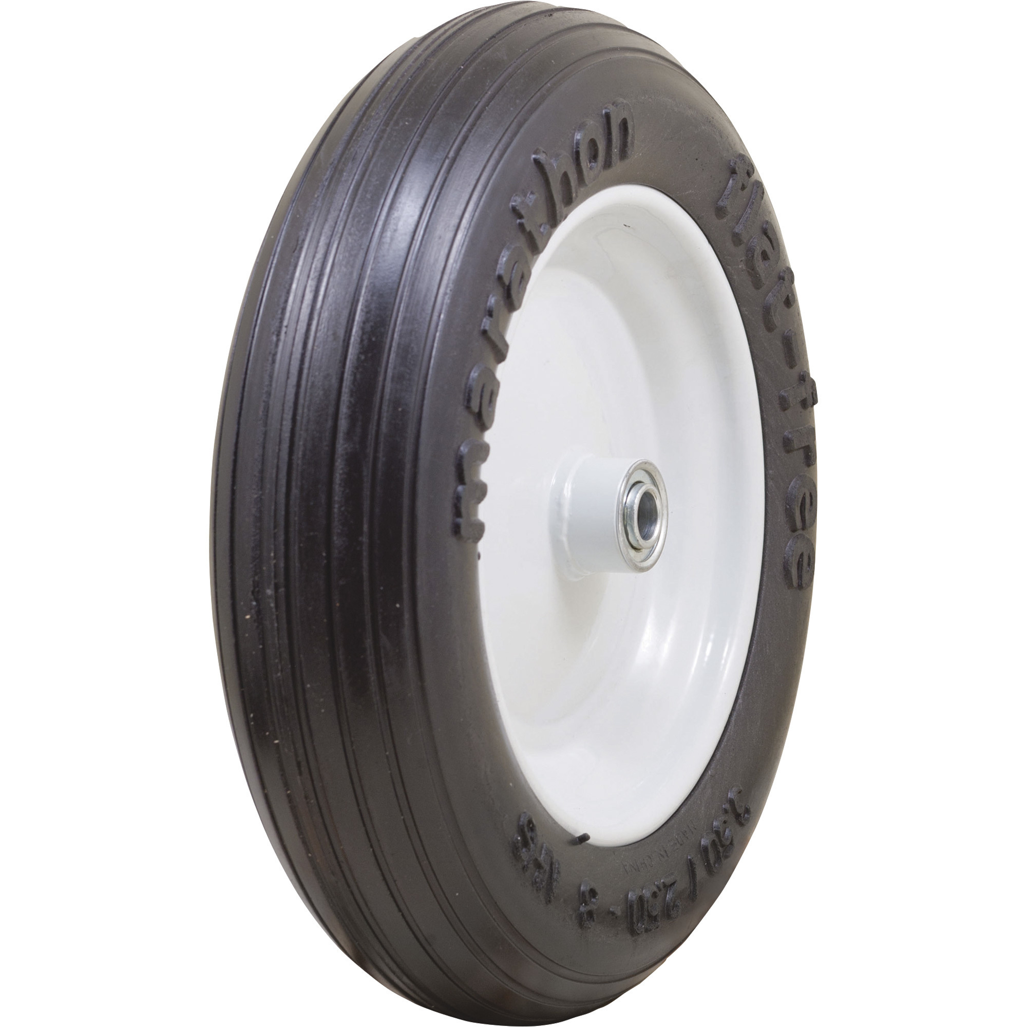 HI-RUN, Wheelbarrow Tire Assembly, 16in., Pneumatic, Rib, Tire Size 16 ...