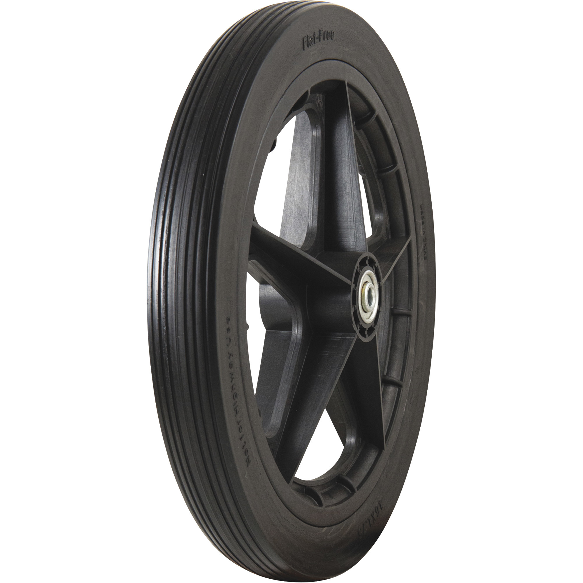 Marathon Tires Flat-Free Tire on Plastic Spoke Rim, 1/2in. Bore, 16 x 1 ...