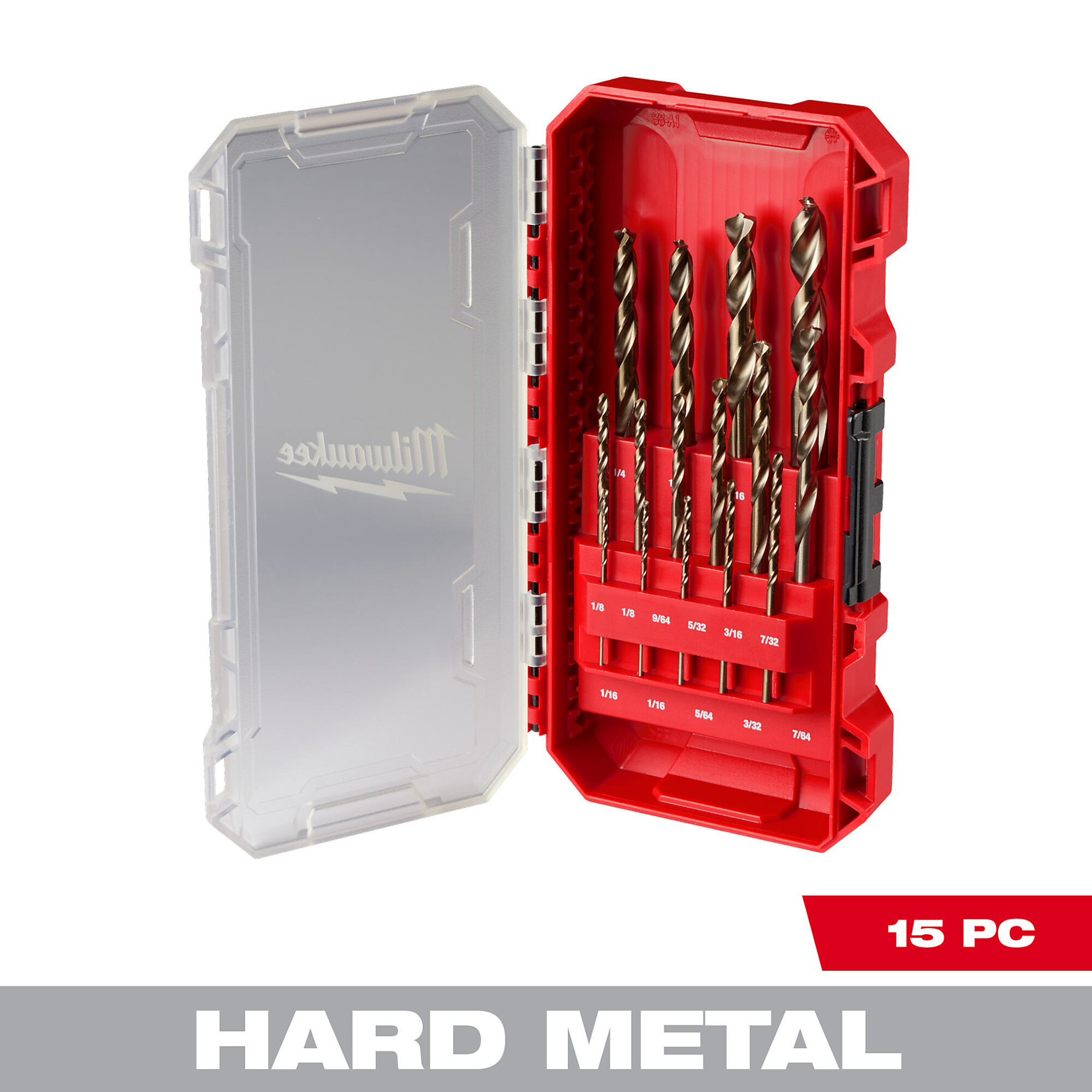 Milwaukee, Cobalt Red Helix Drill Bit Set, 15PC, Included (qty.) 15 ...