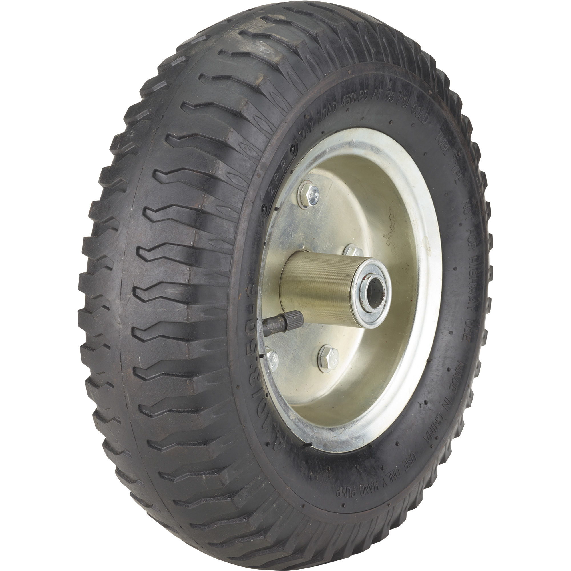 Ironton 10in. Pneumatic Wheel and Tire-- 300-Lb. Capacity, Knobby Tread ...