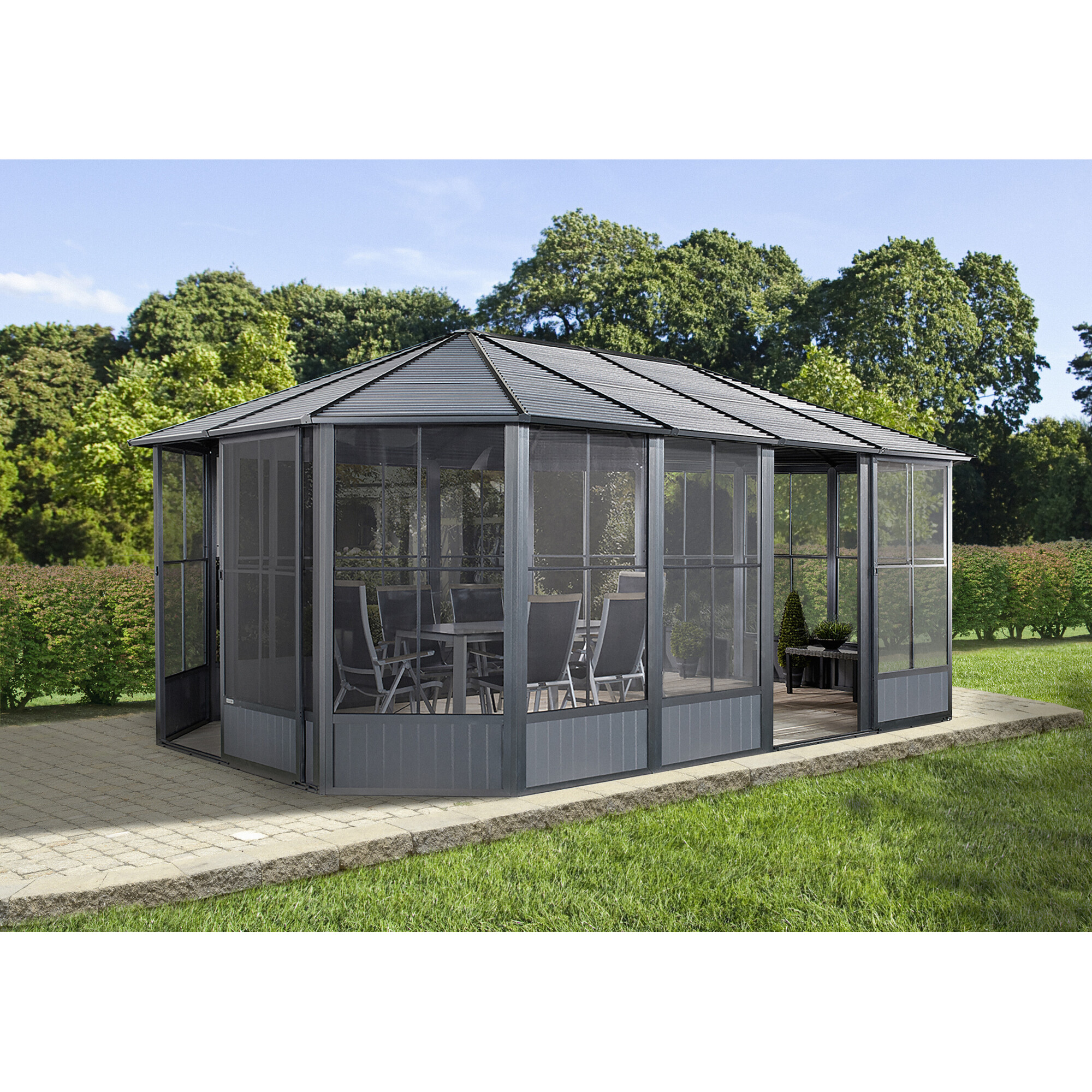 ShelterLogic Korado, Sojag Korado 10ft. x 17ft. Solarium, Color Gray ...
