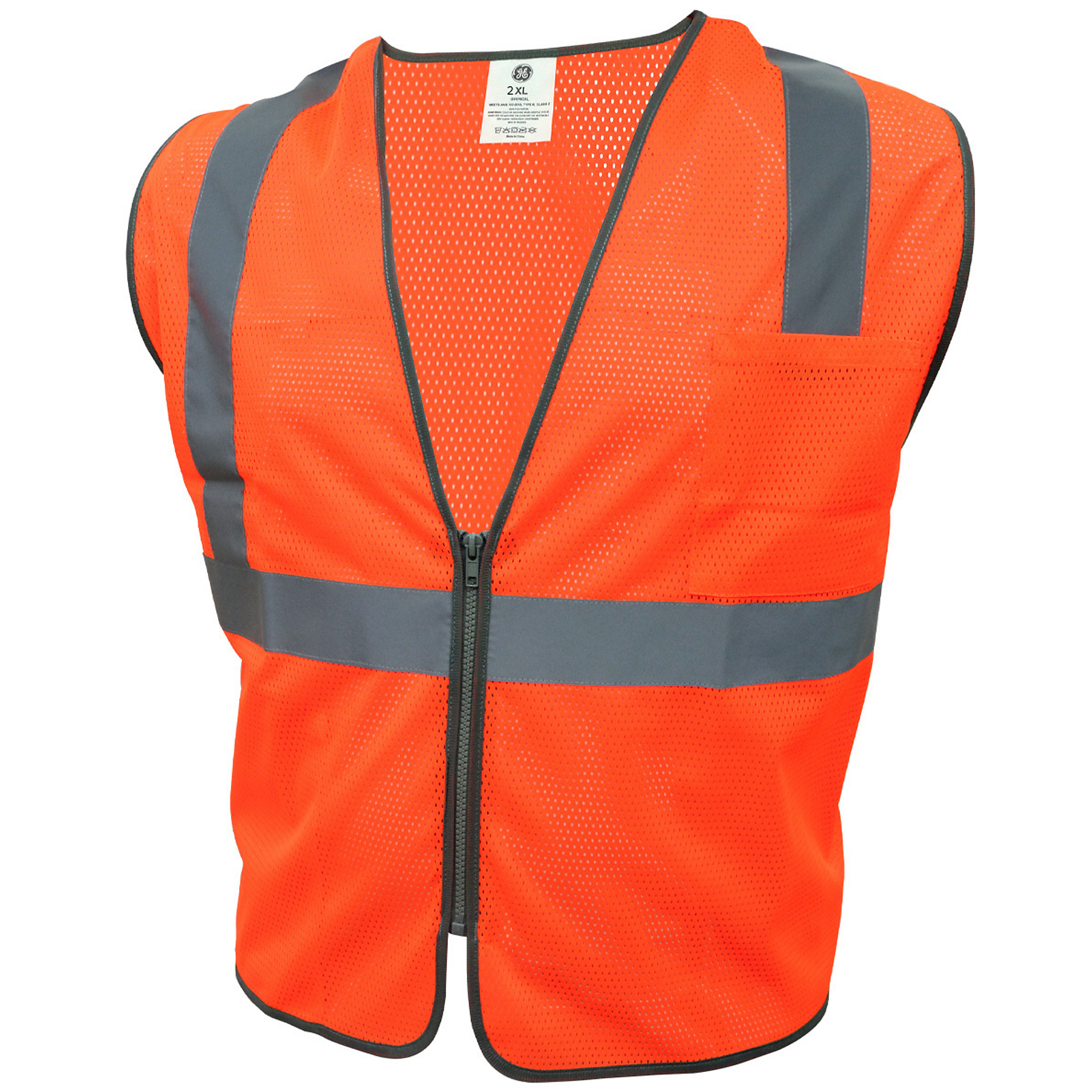 General Electric, Orange Safety Vest W/Reflective Tape -2 POCKET 2XL ...