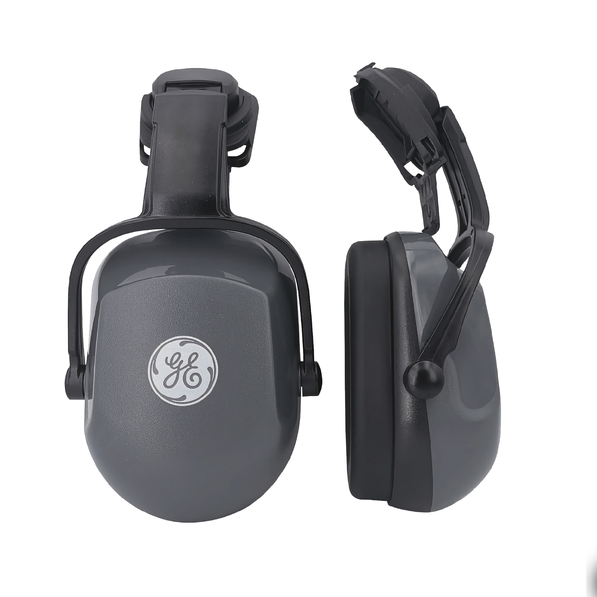 General Electric, 25 dB NRR Cap Mounted Earmuff, Color Gray, Noise ...
