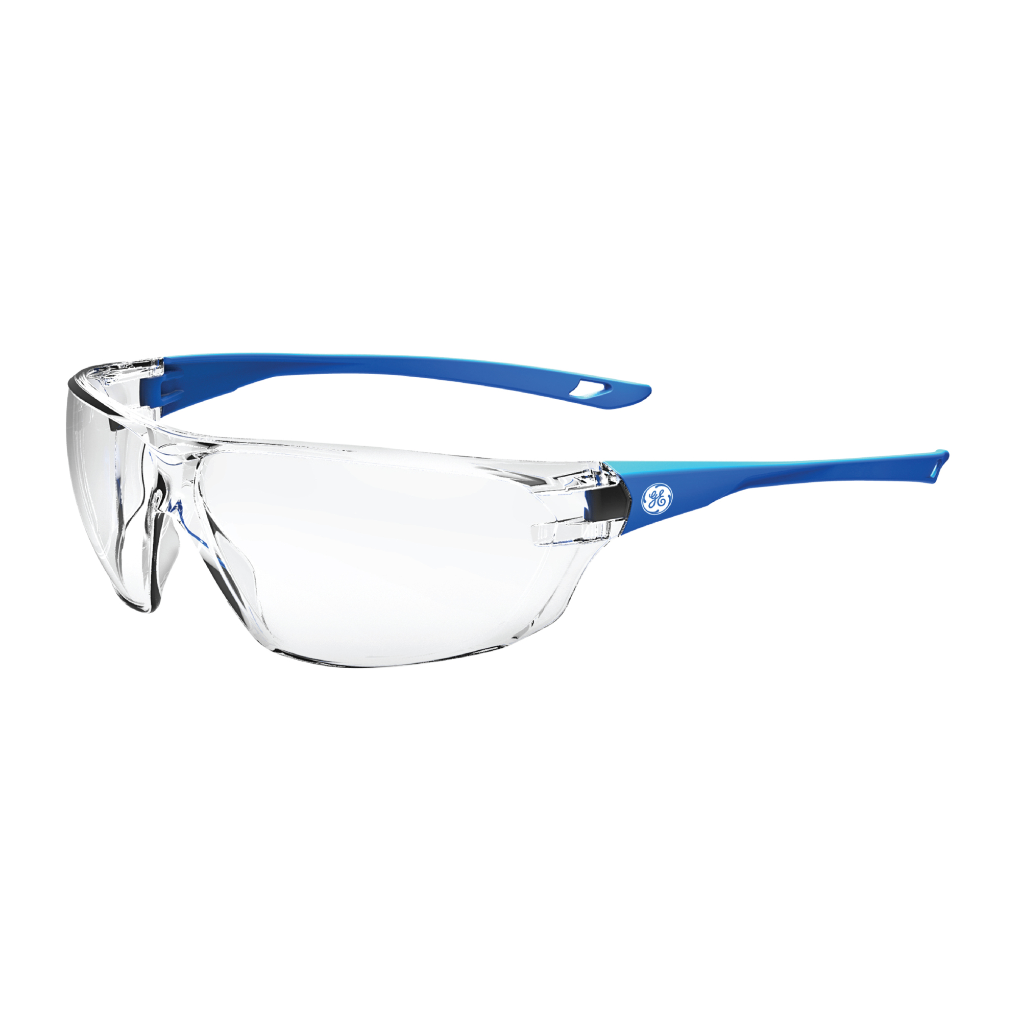 General Electric, Safety Glasses, Clear Lens Blue Frame W/Cord Holes ...