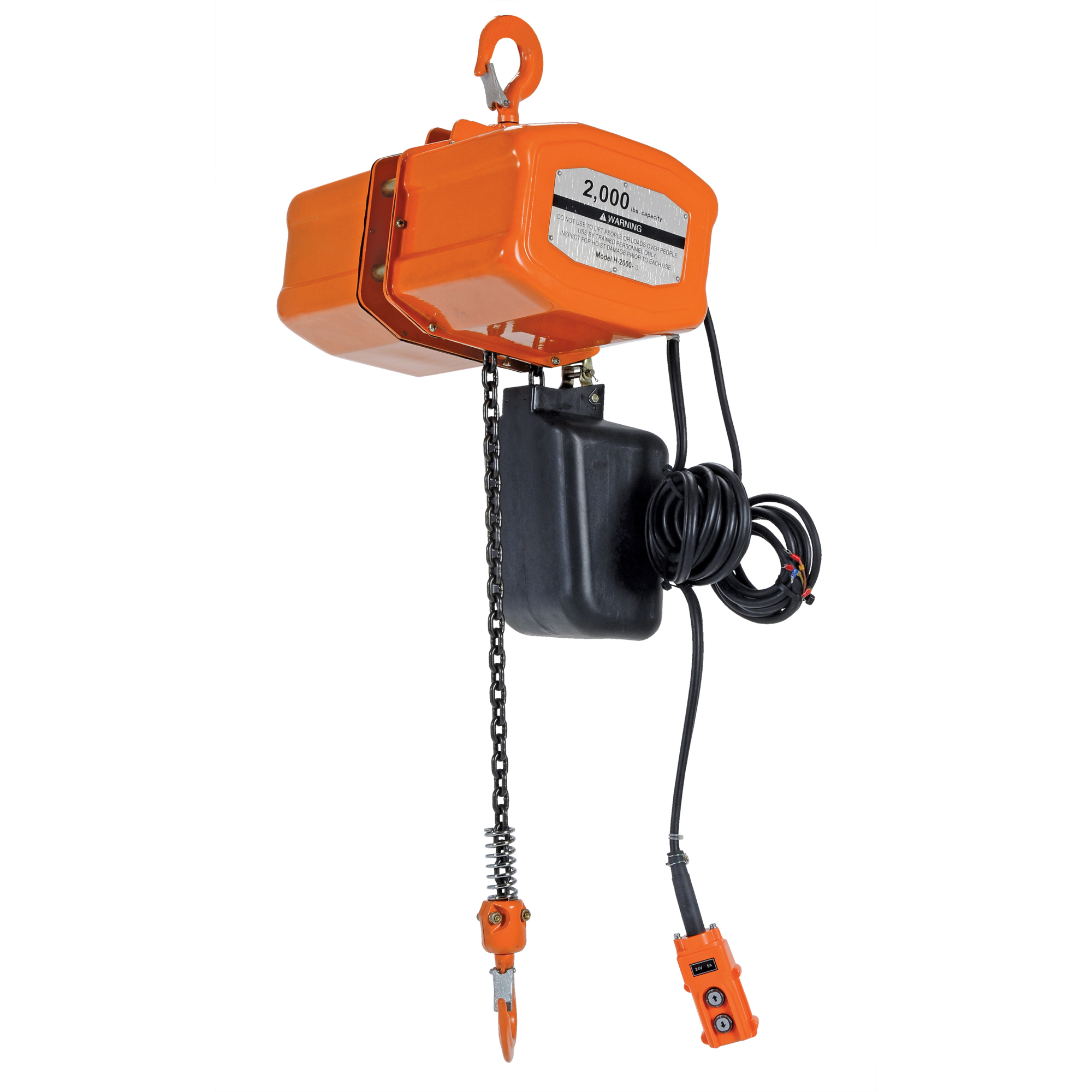 Vestil 3-Phase Economy Chain Hoist - 2000 Lb. Capacity, Manual Trolley ...