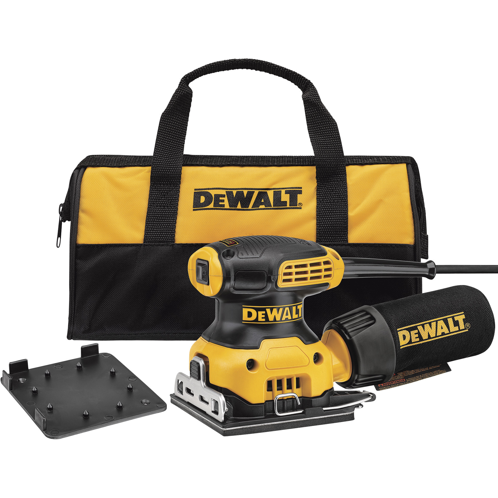 DEWALT Heavy-Duty Palm Sander, 2.3 Amp, 1/4 Sheet, Model# DWE6411K ...