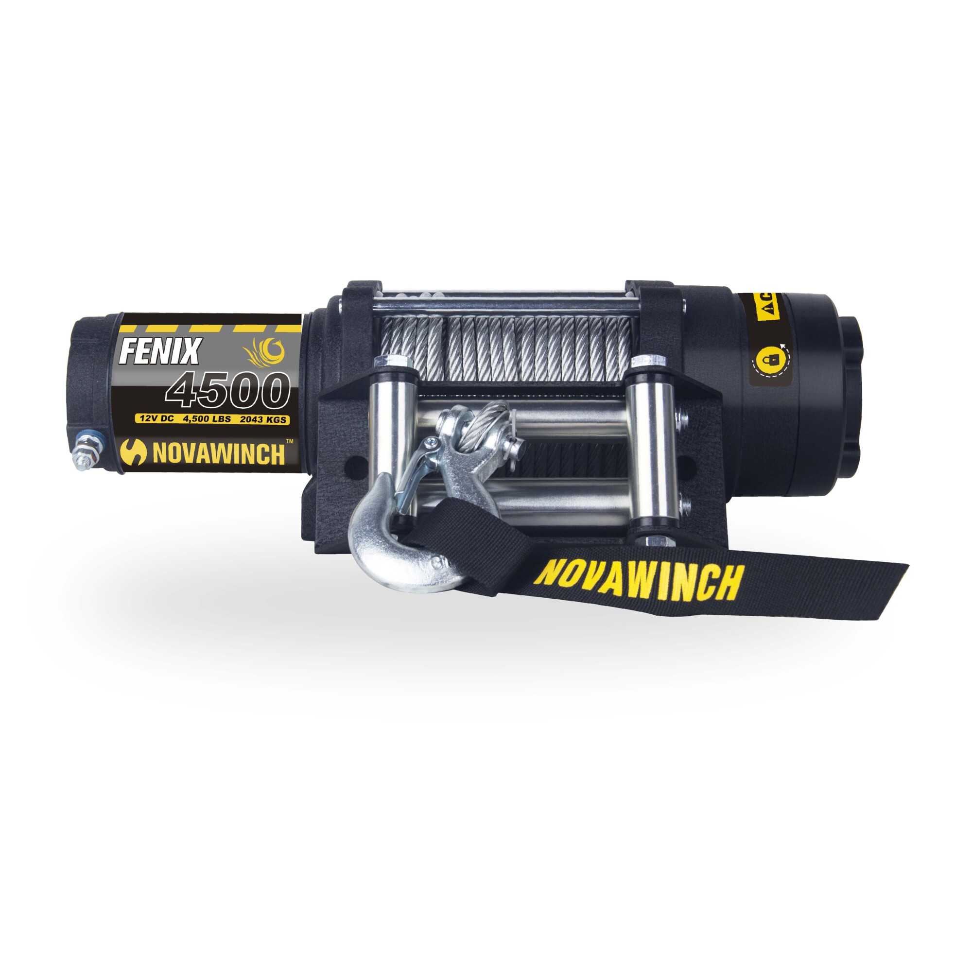 Novawinch, UTV 12V DC Powered Winch, Capacity (Line Pull) 4500 lb ...