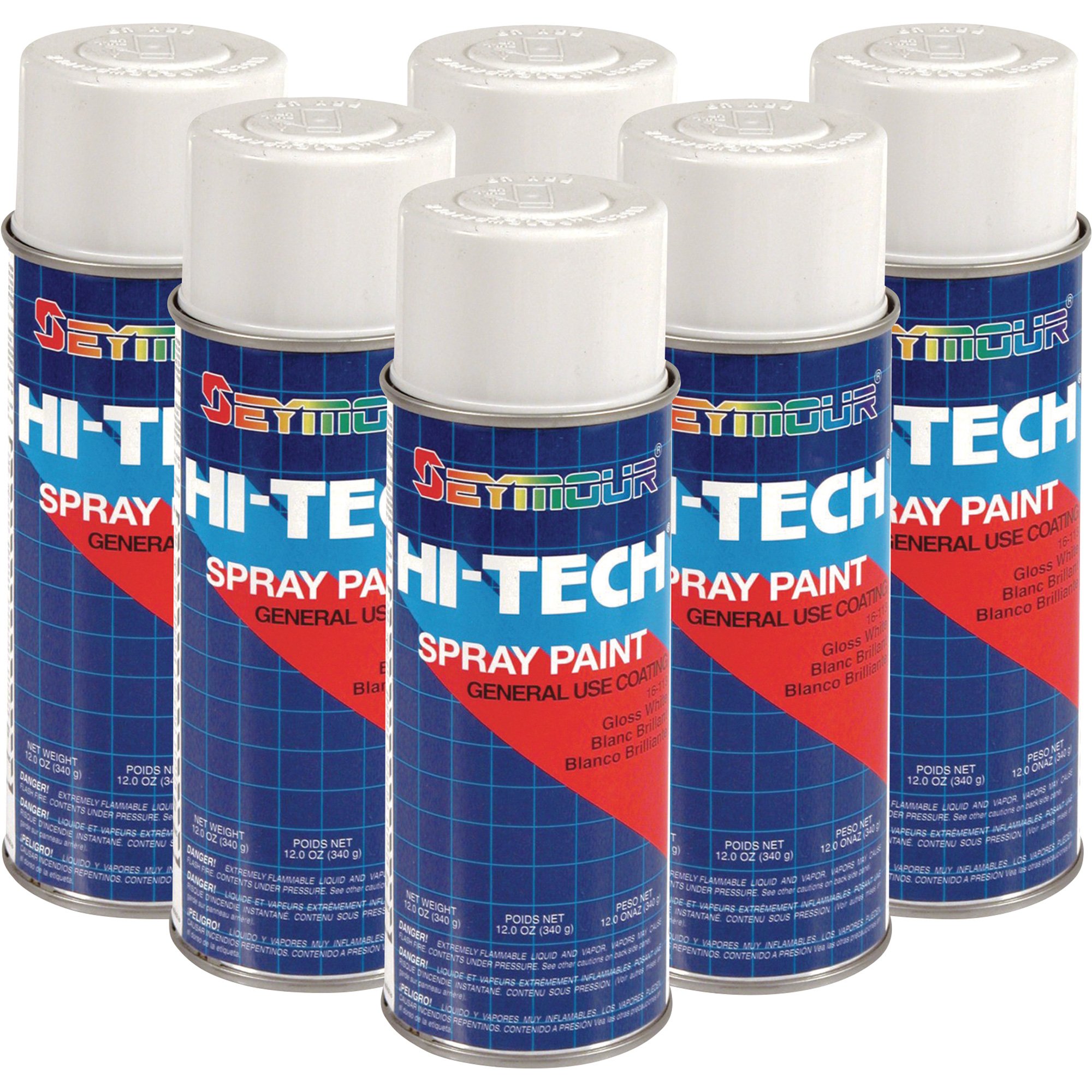Seymour Hi-Tech Enamel Spray Paint — Gloss White, 6-ct. Case, 16-Oz ...