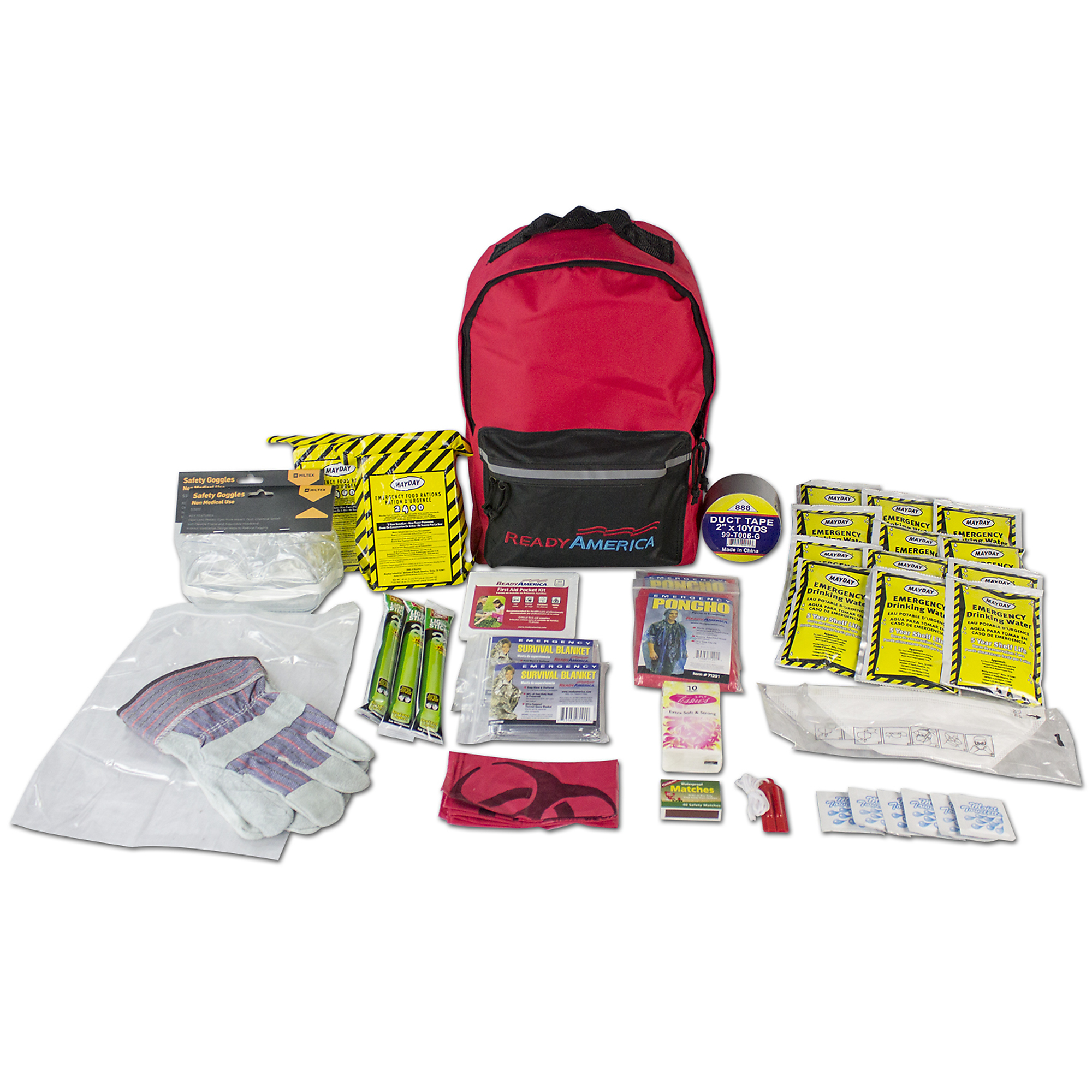Ready America, 20-Person Deluxe Office Emergency Kit on Wheels, Pieces ...