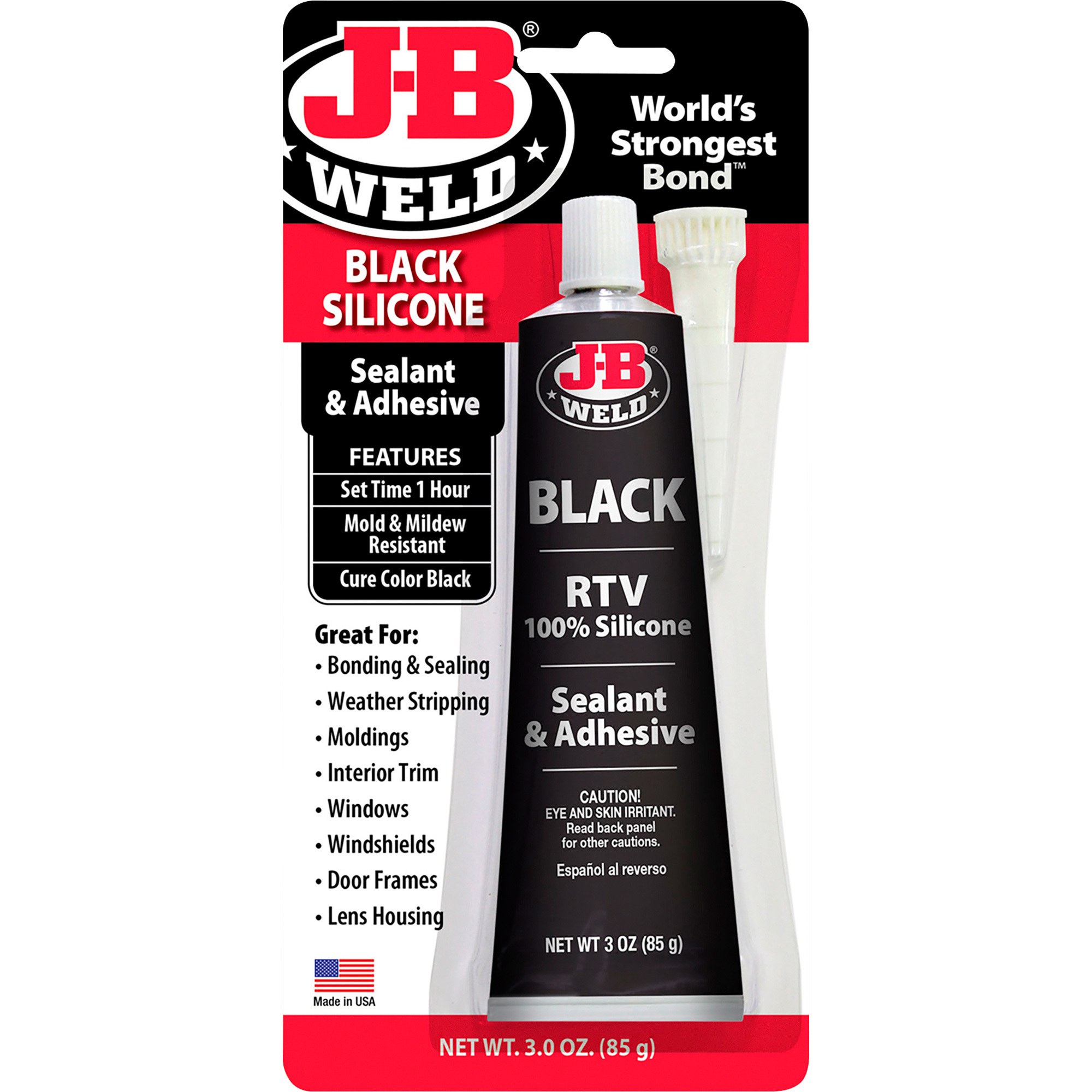 JB Weld Black Silicone and Sealant Adhesive — 3-Oz. Tube | Northern Tool