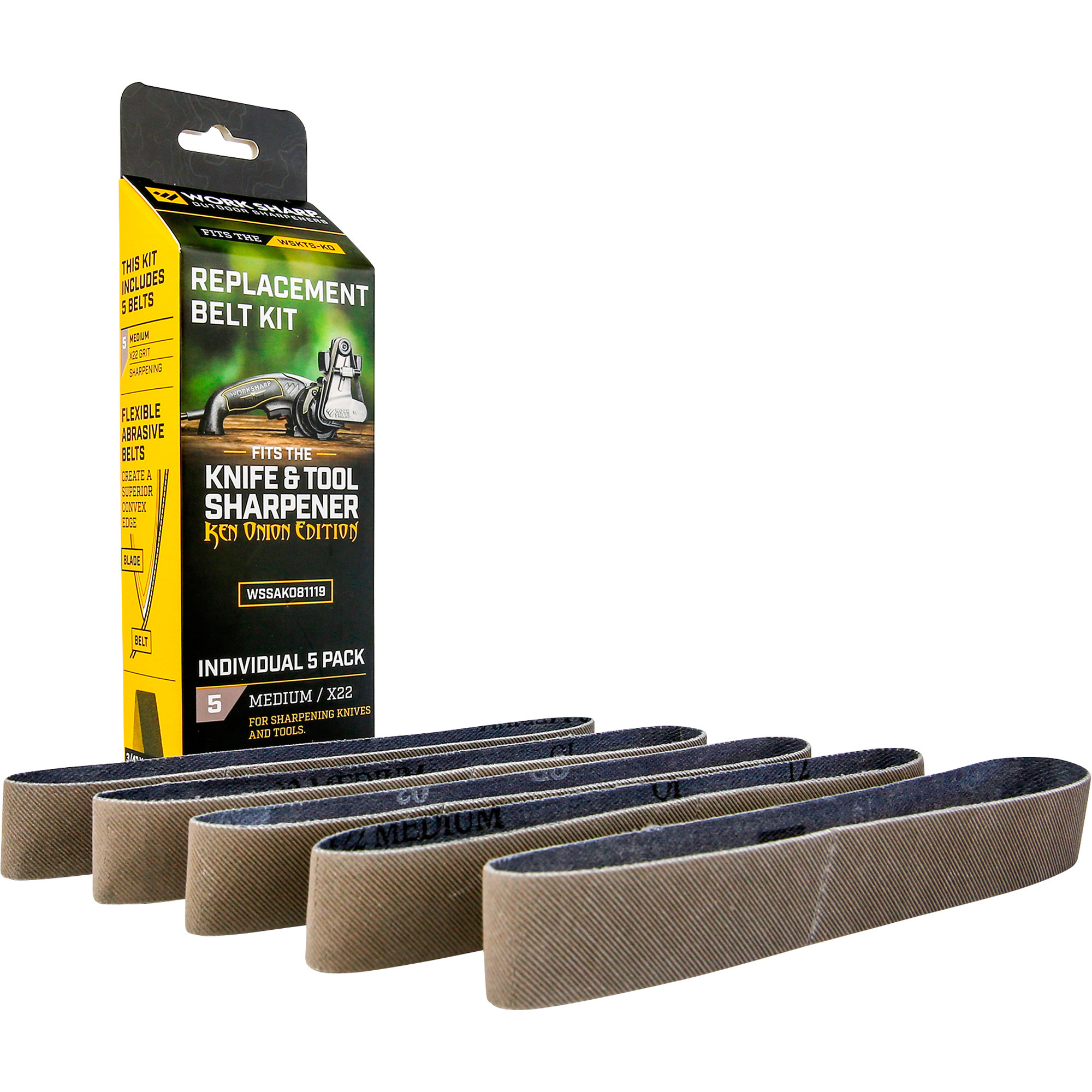 Work Sharp Ken Onion Medium X22 Belt Kit — 5-Pc., Model# WSSAKO81119 ...
