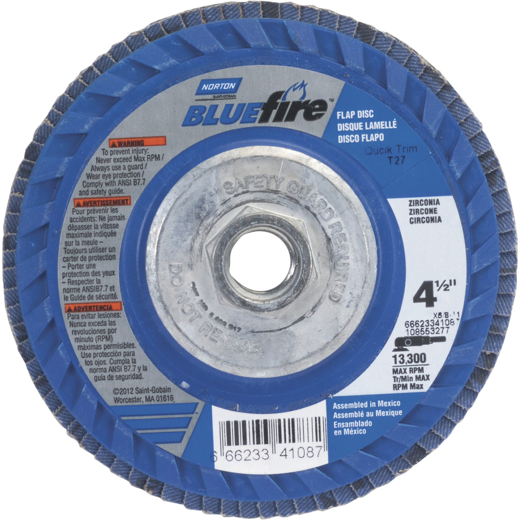 Norton Bluefire Type 27 Flap Disc, 2-Pk., 4 1/2in. x 5/8in.-11 ...