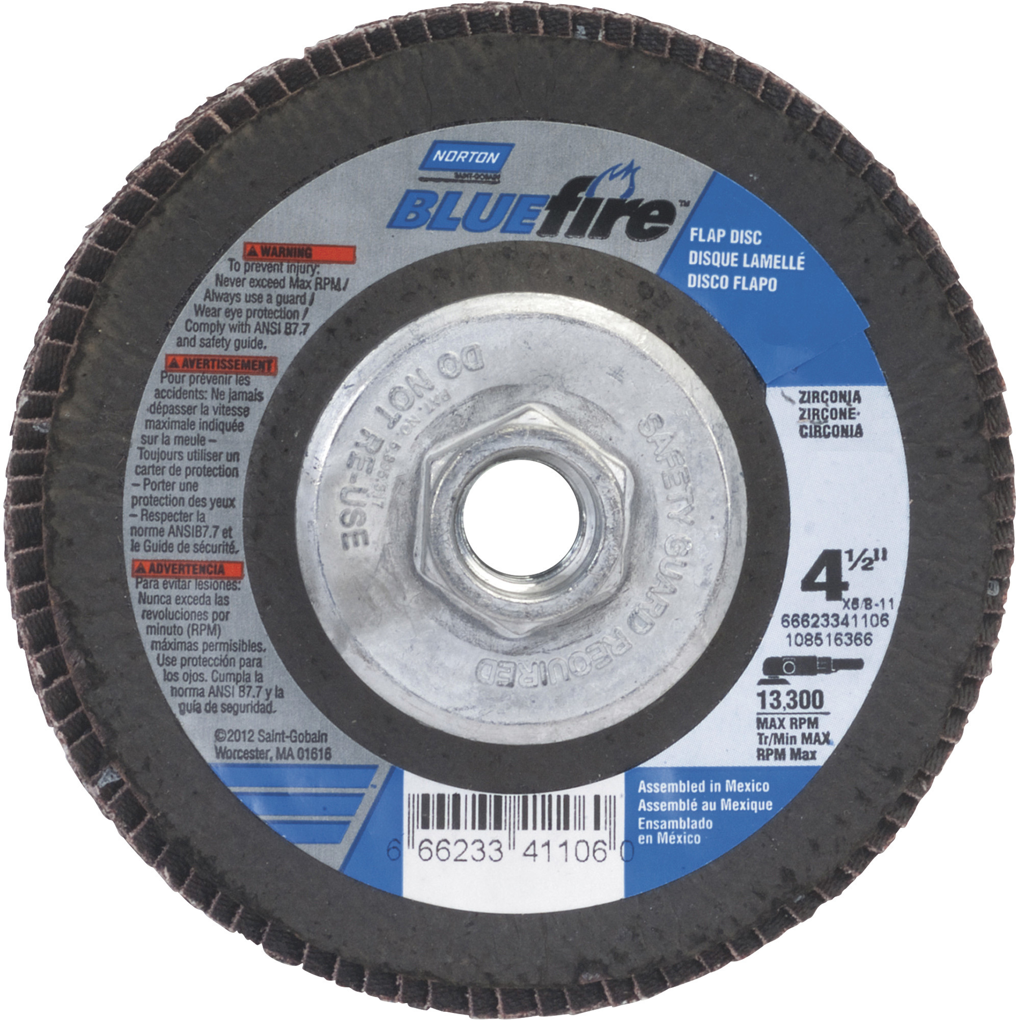 Norton Bluefire Type 29 Flap Disc, 2-Pk., 4 1/2in. x 5/8in.-11 ...