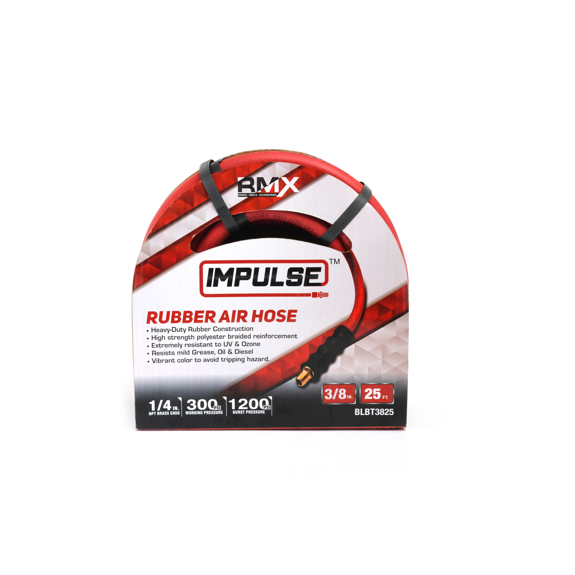 Impulse NA NA, Impulse Rubber Air Hose 3/8in.x25ft., Hose Diameter 3/8 ...