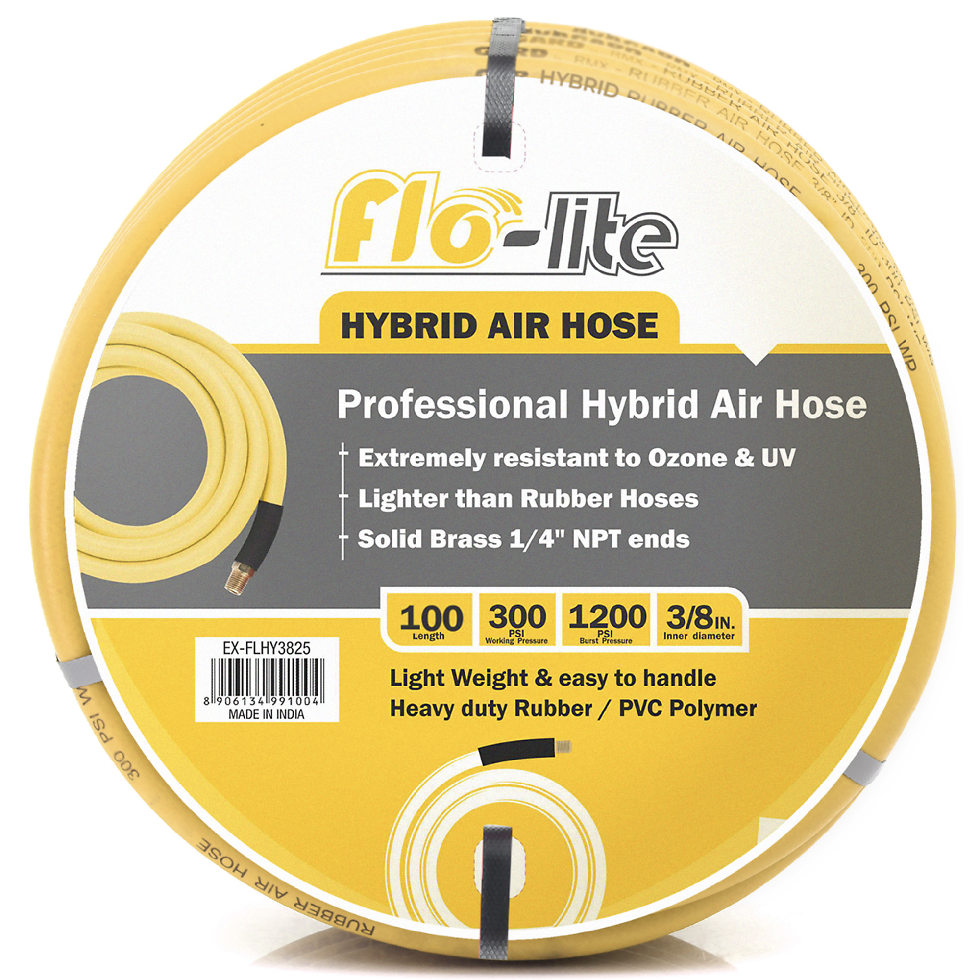 Flo Lite NA NA, Flo Lite Hybrid Air Hose 3/8in.x100ft., Hose Diameter 3 ...