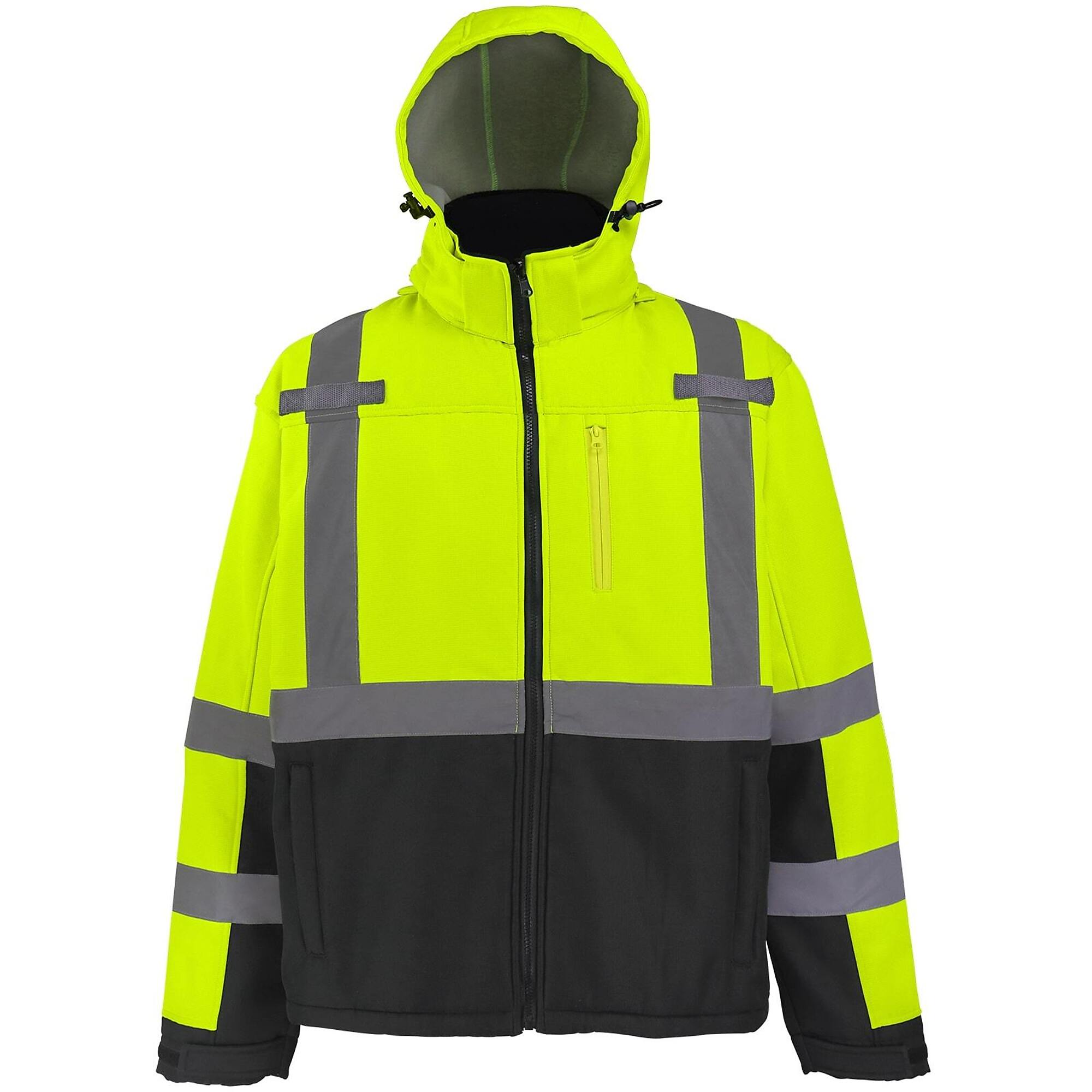 Bullhead Safety YellowGreen Fleece-Lined Class 3 Softshell Jacket ...