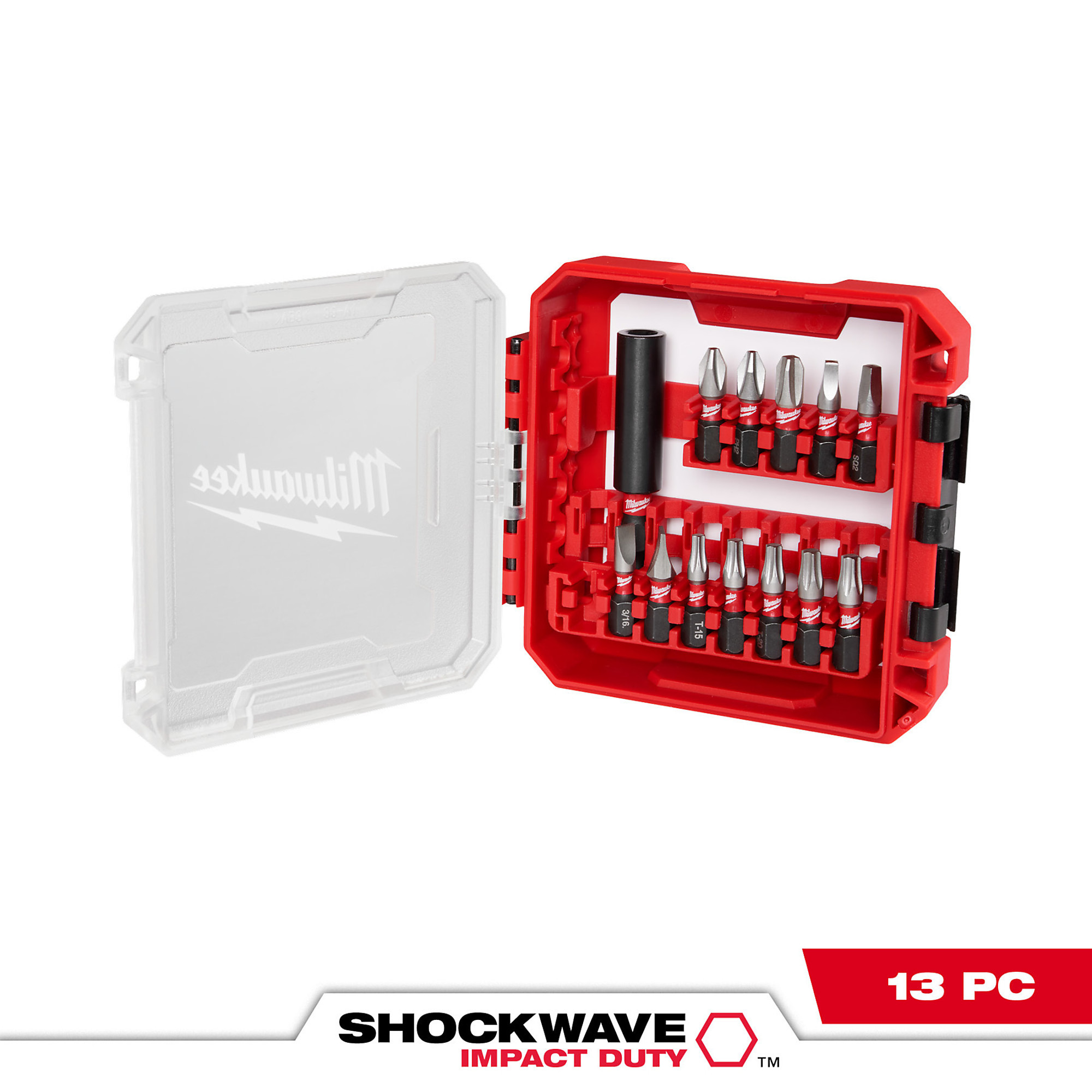 Milwaukee, SHOCKWAVE Impact Duty Driver Bit Set - 13PC, Included (qty ...