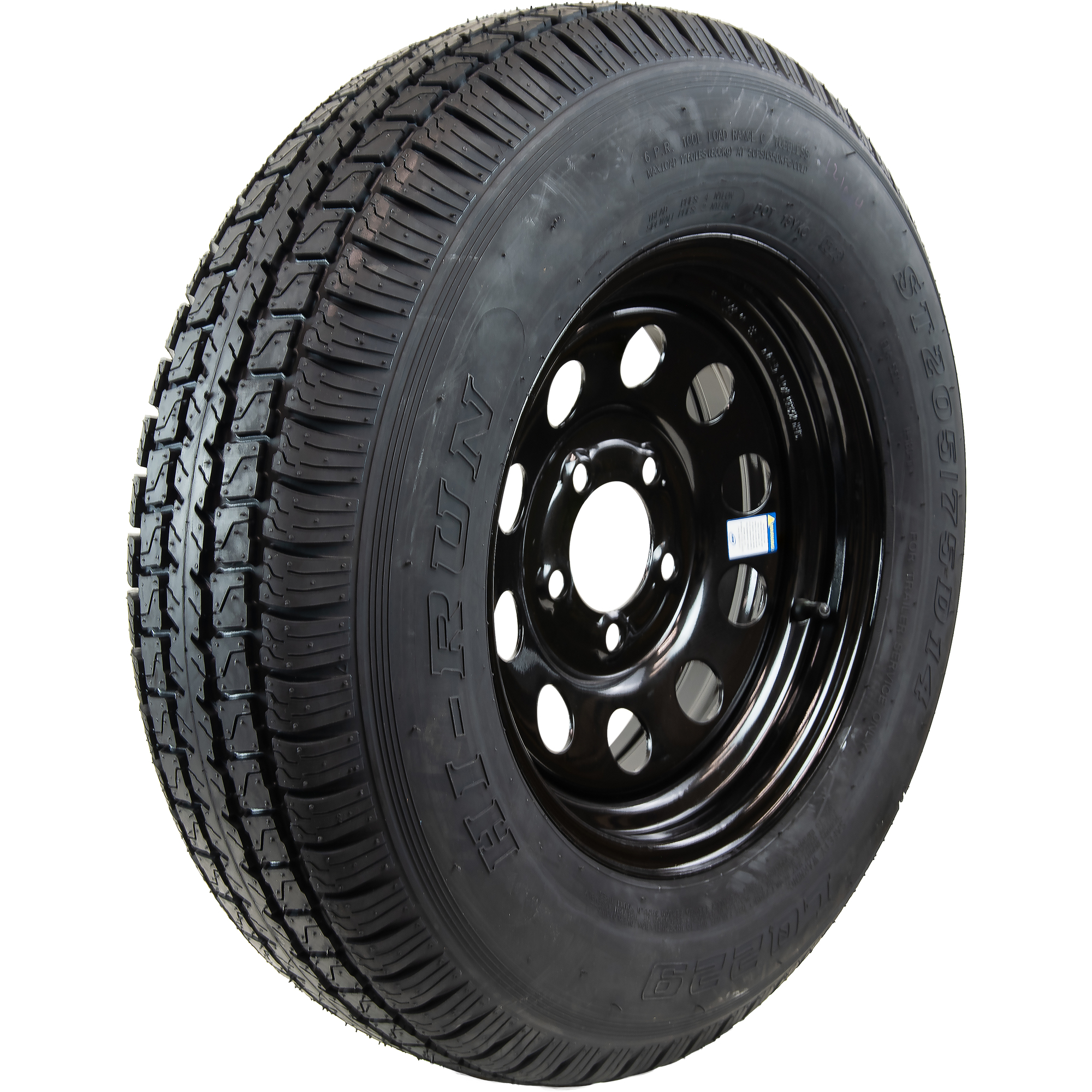 HI-RUN, Highway Trailer Tire Assembly, Bias Ply, Black Mod, Tire Size ...