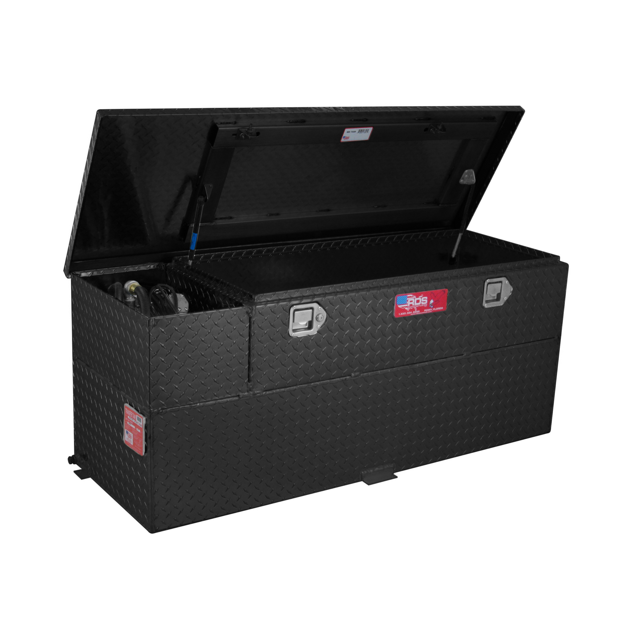 RDS, Alum. Transfer Fuel Tank Toolbox Combo w/12v.Pump, Capacity 50 Gal ...
