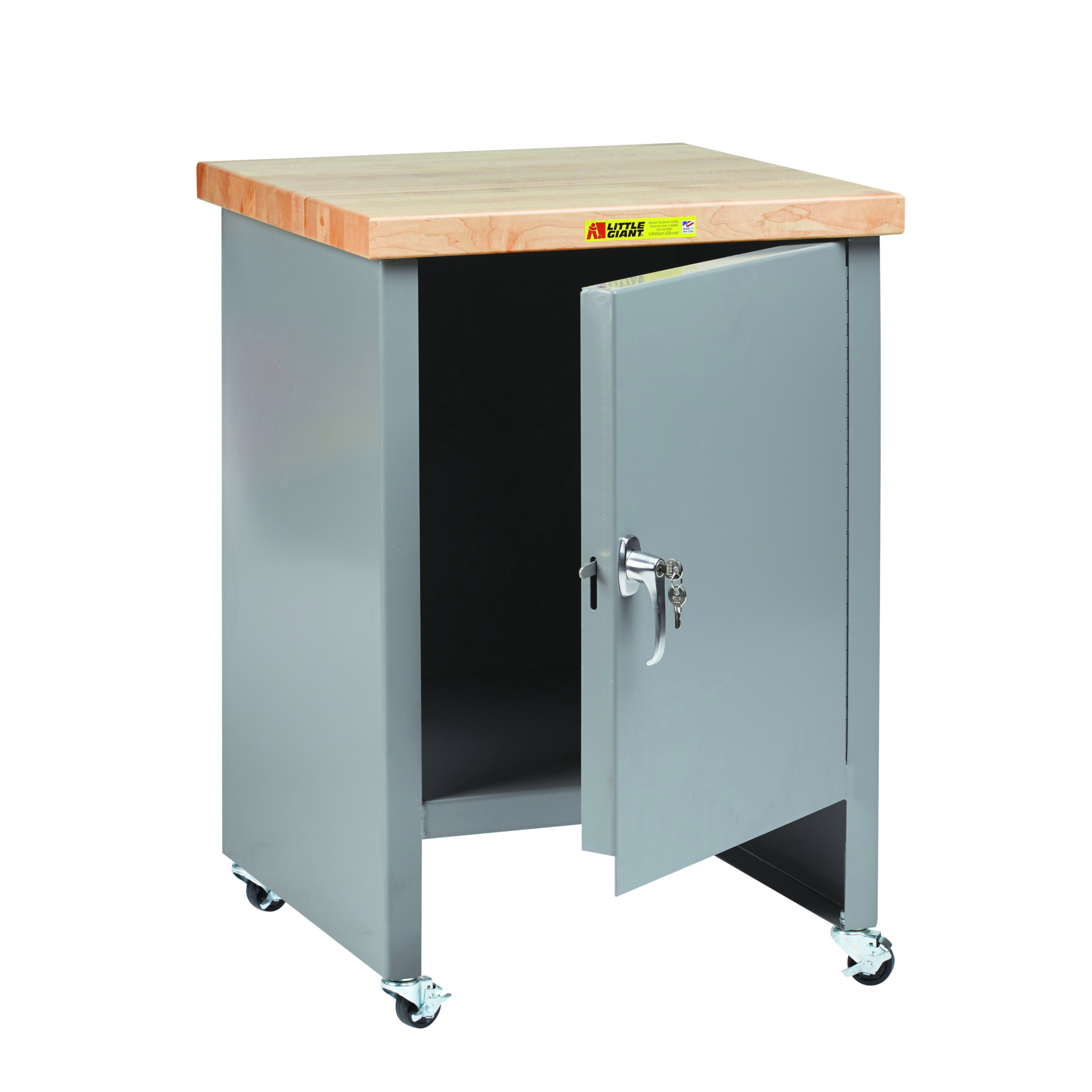 Little Giant, Compact Work Cabinet, Butcher Blk, Doors, 24x24, Width 24 ...