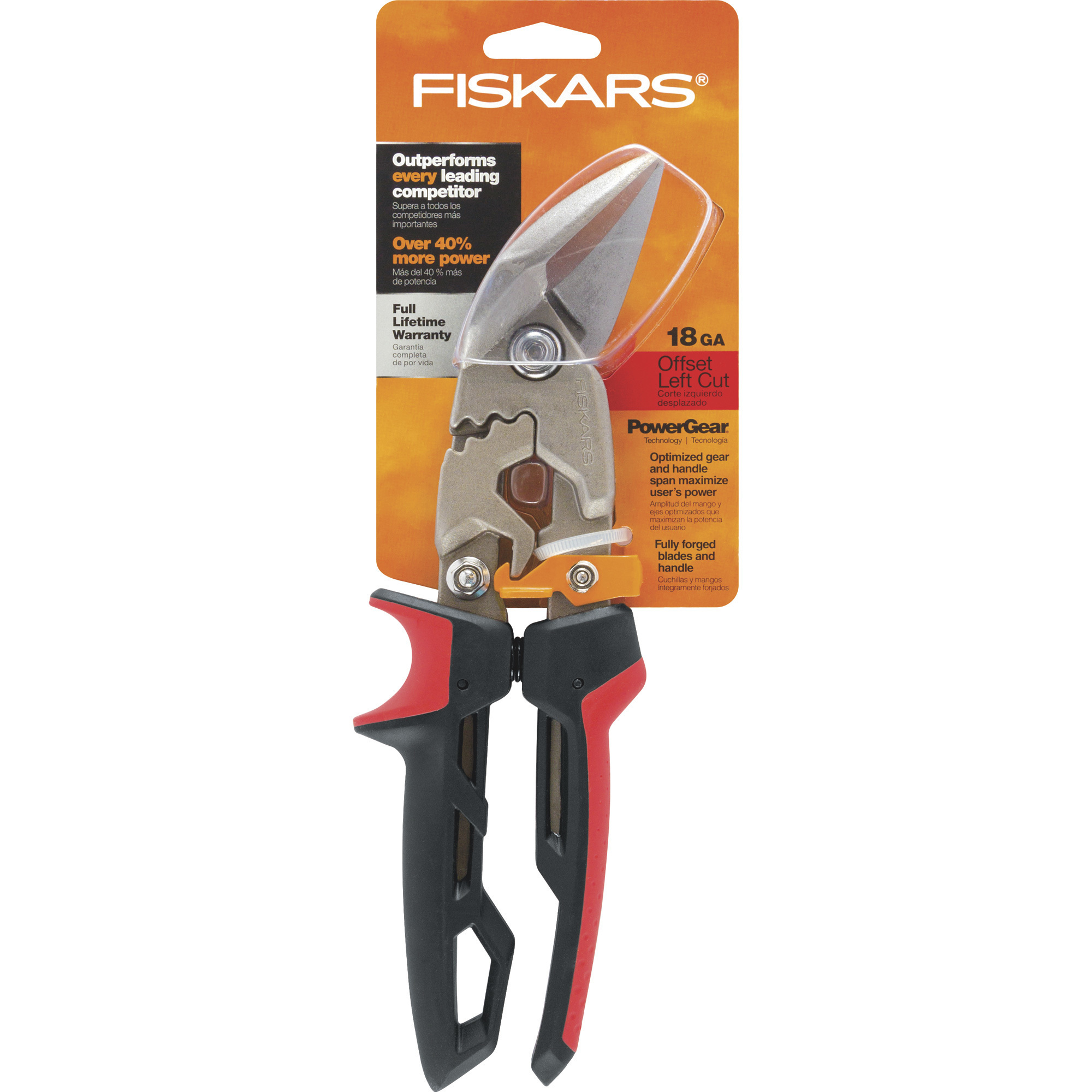 Fiskars PowerGear Aviation Snips, Offset, Left Cut, Model# 710640-1001 ...