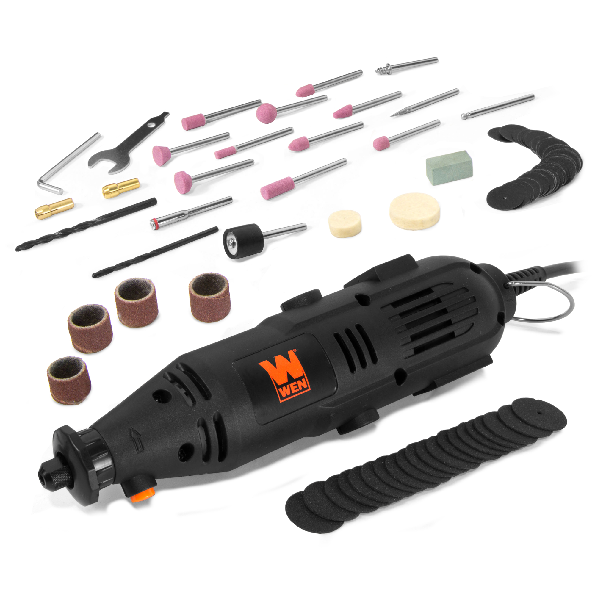 WEN, 1-Amp Variable Speed Rotary Tool w/ 100+ Pcs, Max. Speed 32000 rpm ...