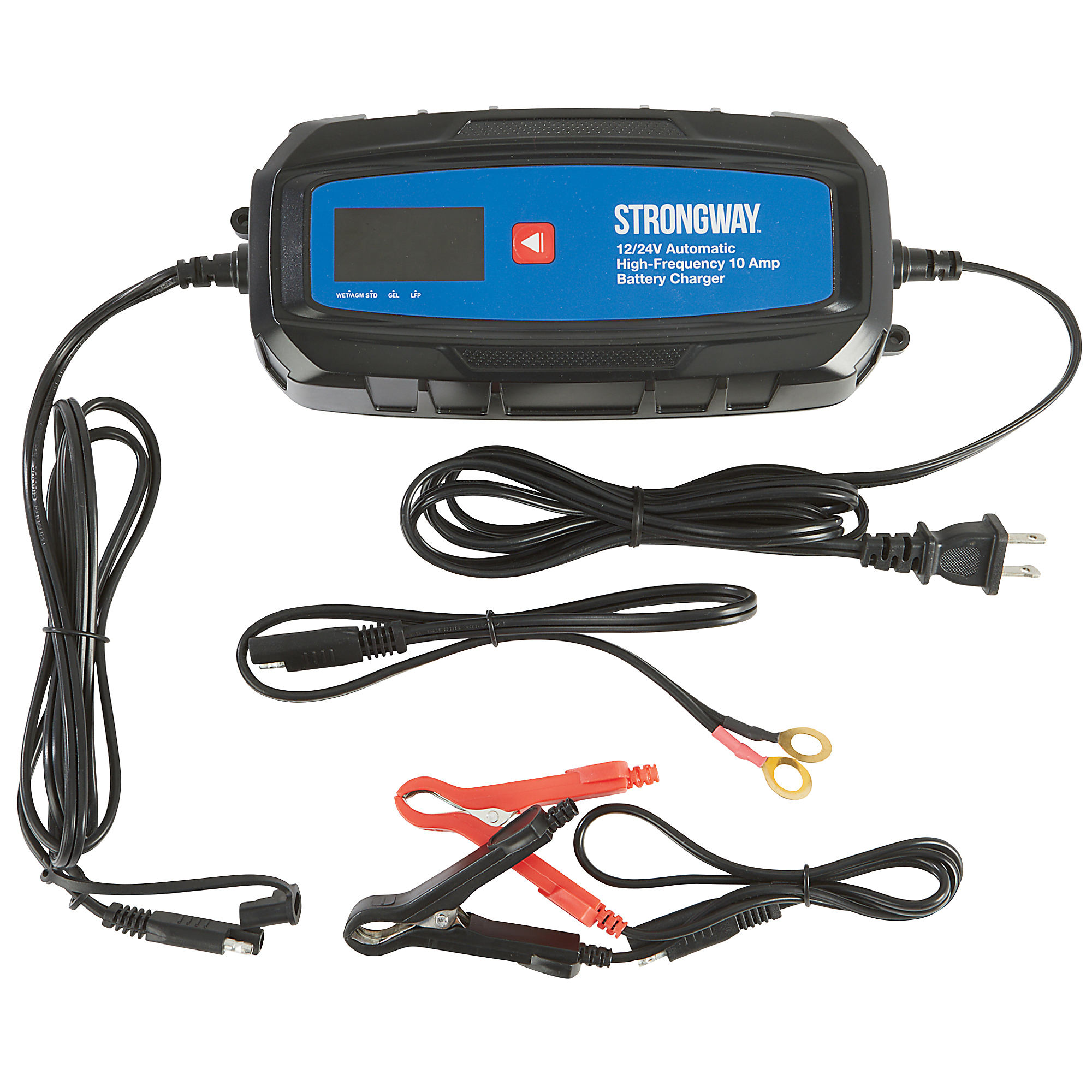 Strongway 12/24V Smart Battery Charger — 120V Input, 10A Max Output, 3 ...