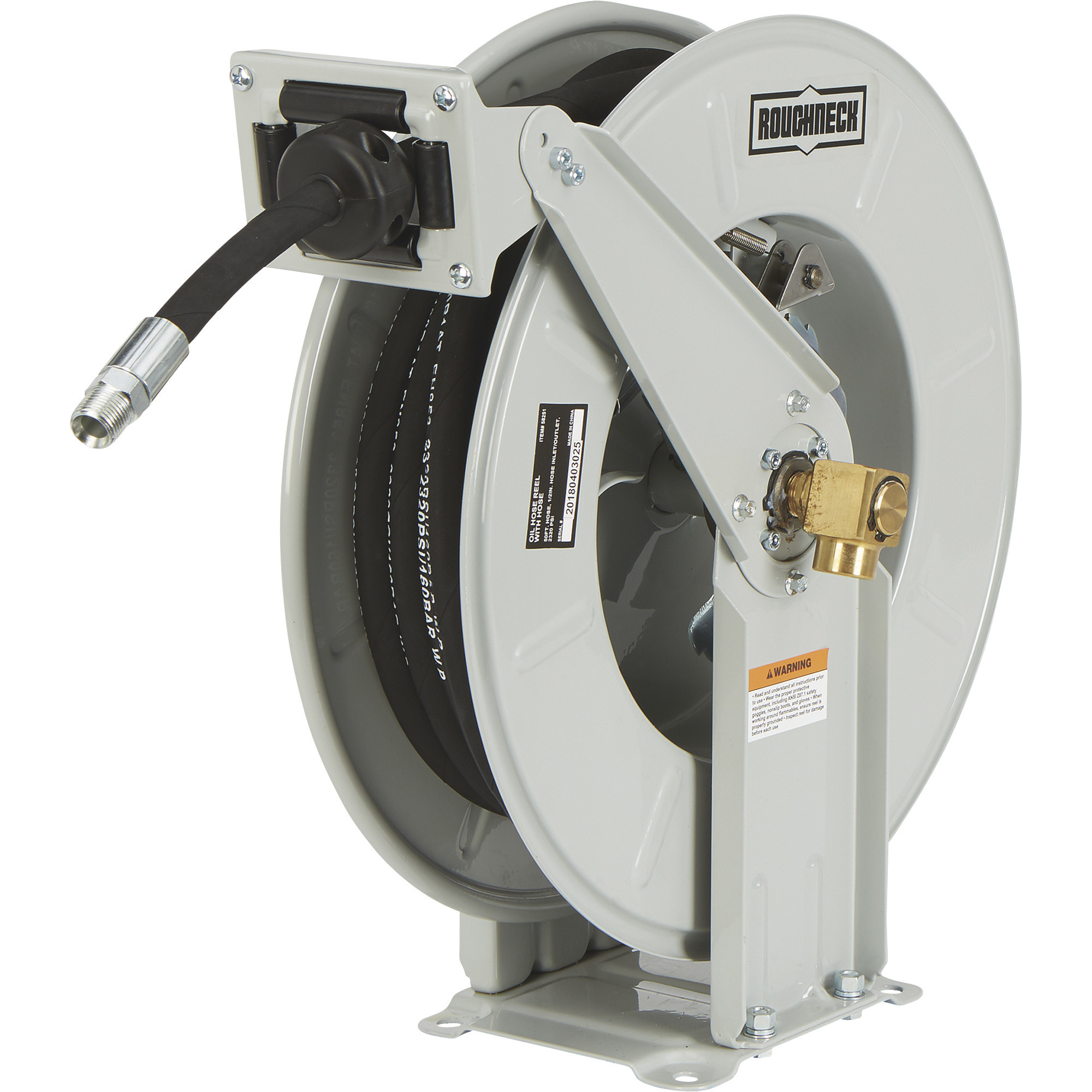 Roughneck Heavy-Duty Oil Hose Reel, With 1/2in. x 50ft. Hose, 2320 PSI ...