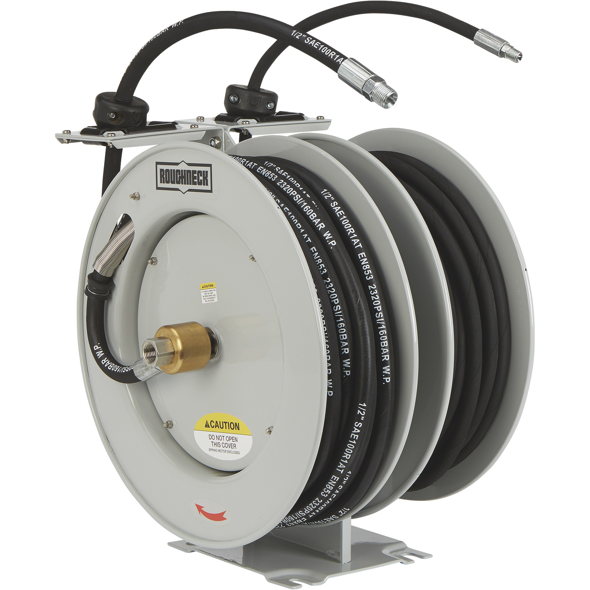 Roughneck Heavy-Duty Grease Hose Reel with 3/8in. x 50ft. Hose ...