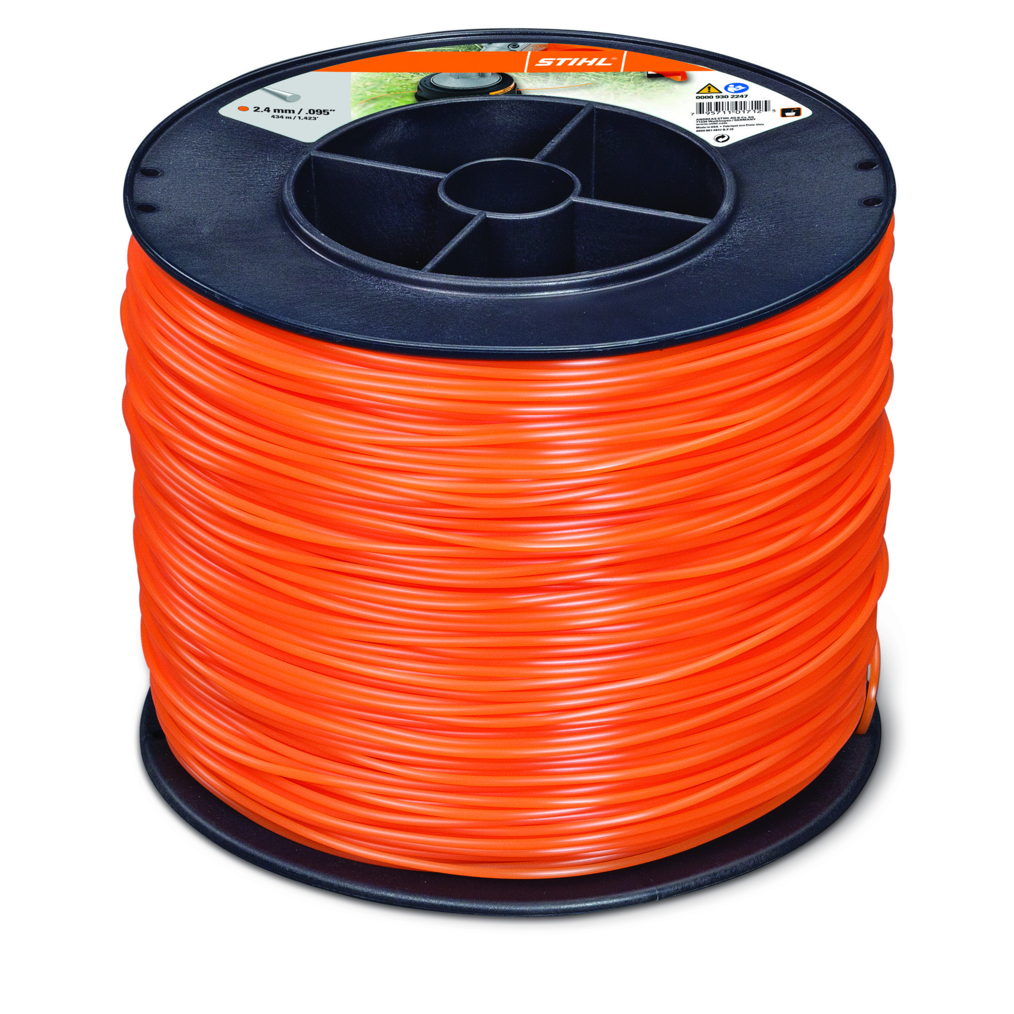 Stihl, 5lb .095 Orange Line, Line Diameter 0.1 in, Line Length 1377 ft ...