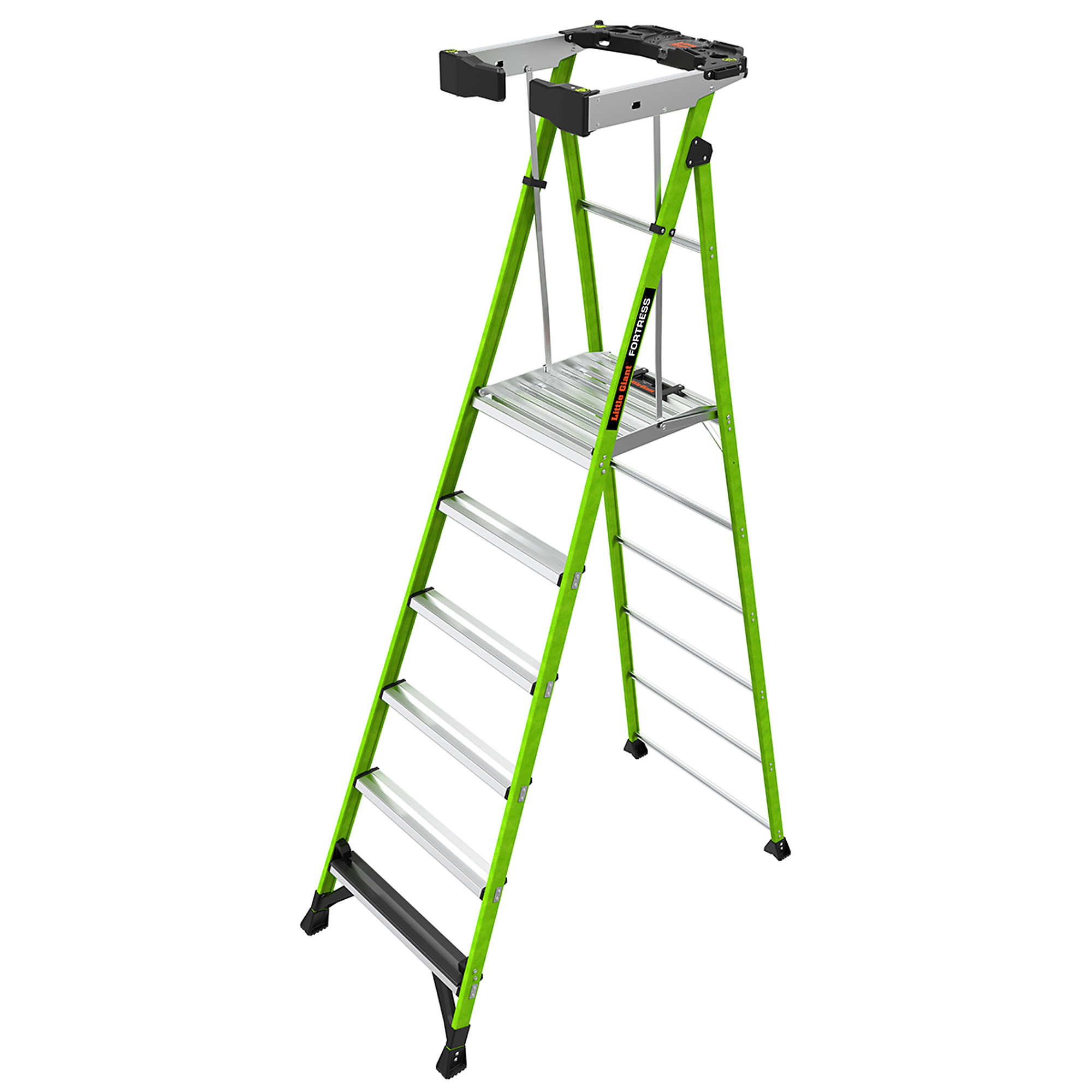 Little Giant Ladder, FORTRESS 6ft. Fiberglass Platform Ladder, Height 6 ...