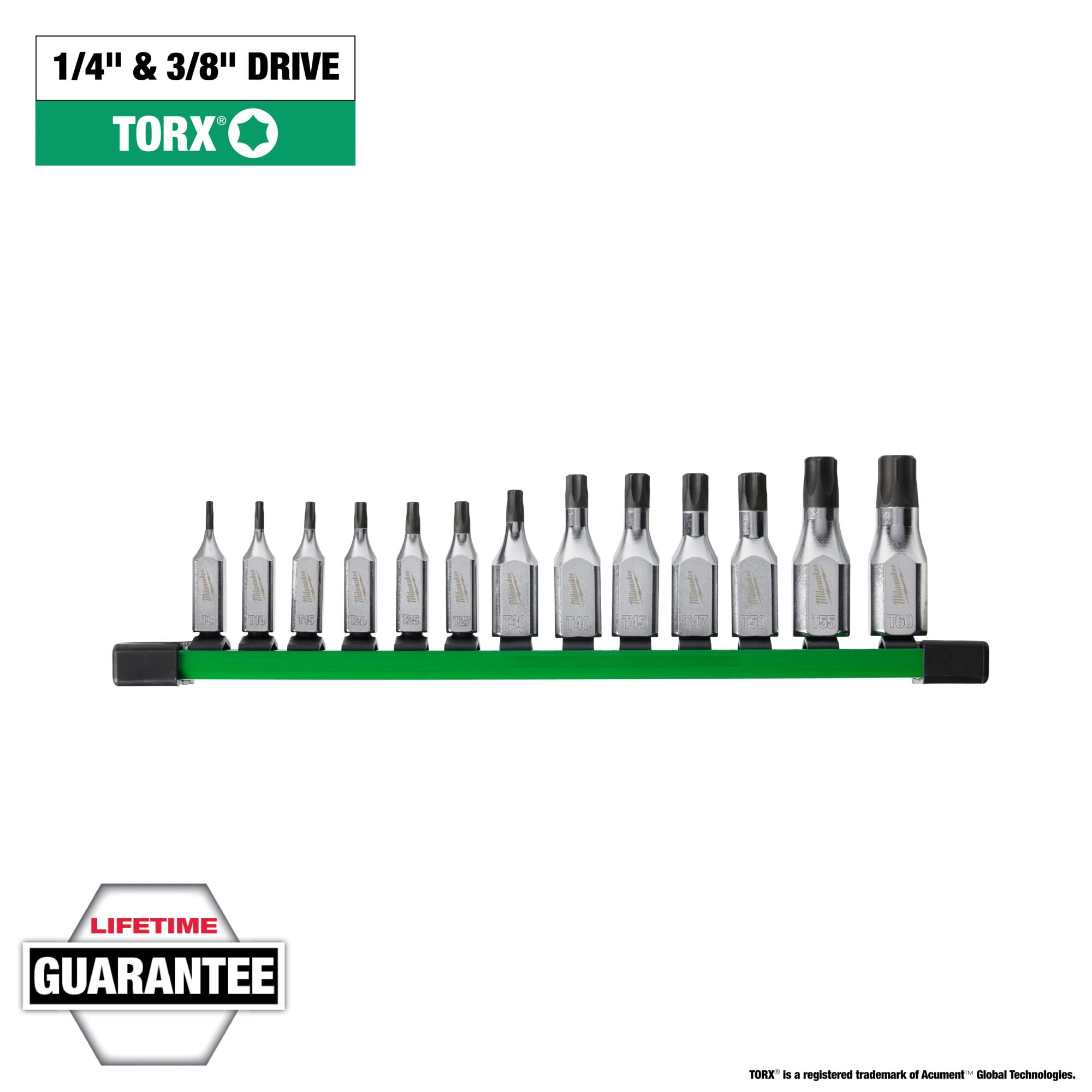Milwaukee, 13pc 1/4in. and 3/8in. Drive Torx Bit Socket Set, Pieces ...