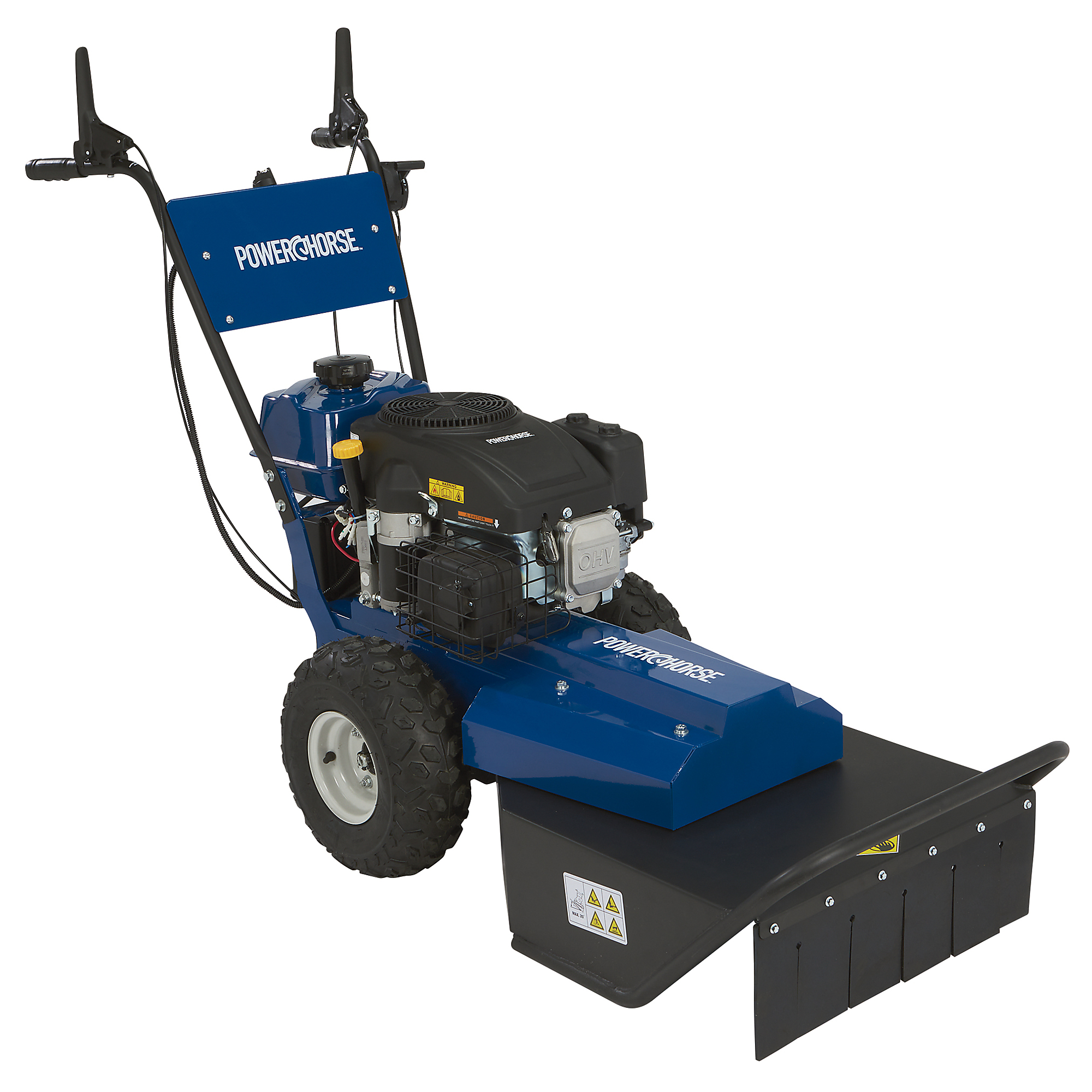 Powerhorse Walk-Behind Brush Mower, 14 HP, 452cc Engine with Electric ...