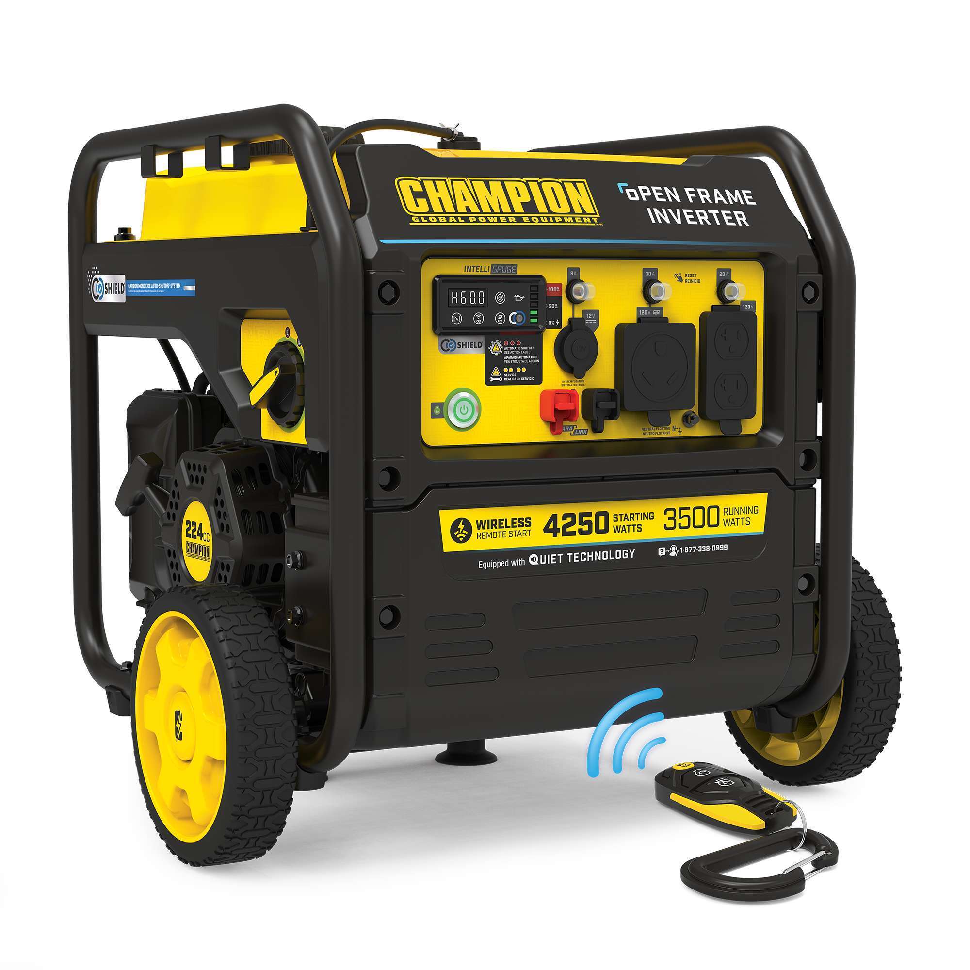 Champion Power Equipment, 4250/3500w Inverter Remote Start CO Shield ...