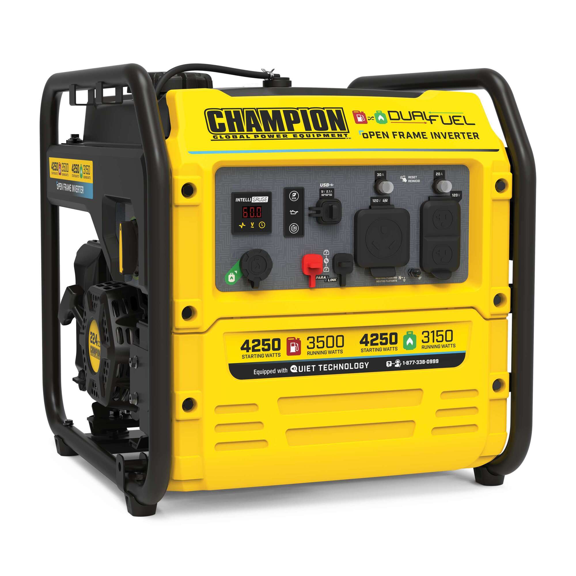 Champion Power Equipment, 4250/3500w Dual Fuel Inverter Generator ...