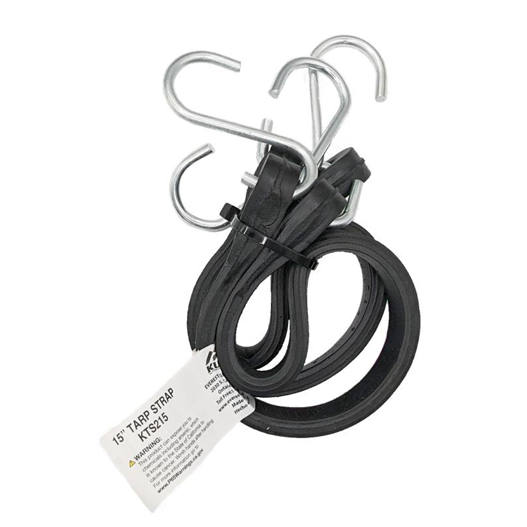 Kuma, 15in. EPDM Tarp Strap 2pk. - Vinyl Coated S Hooks, Straps (qty ...